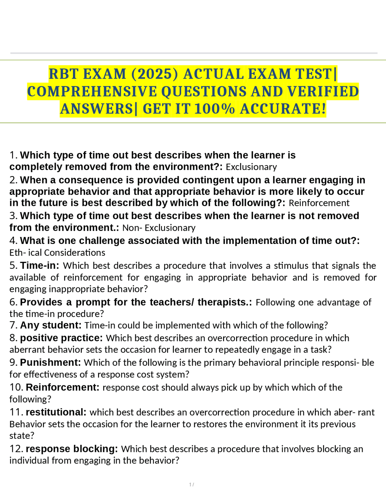 RBT EXAM (2025) ACTUAL EXAM TEST|COMPREHENSIVE QUESTIONS AND VERIFIED ...