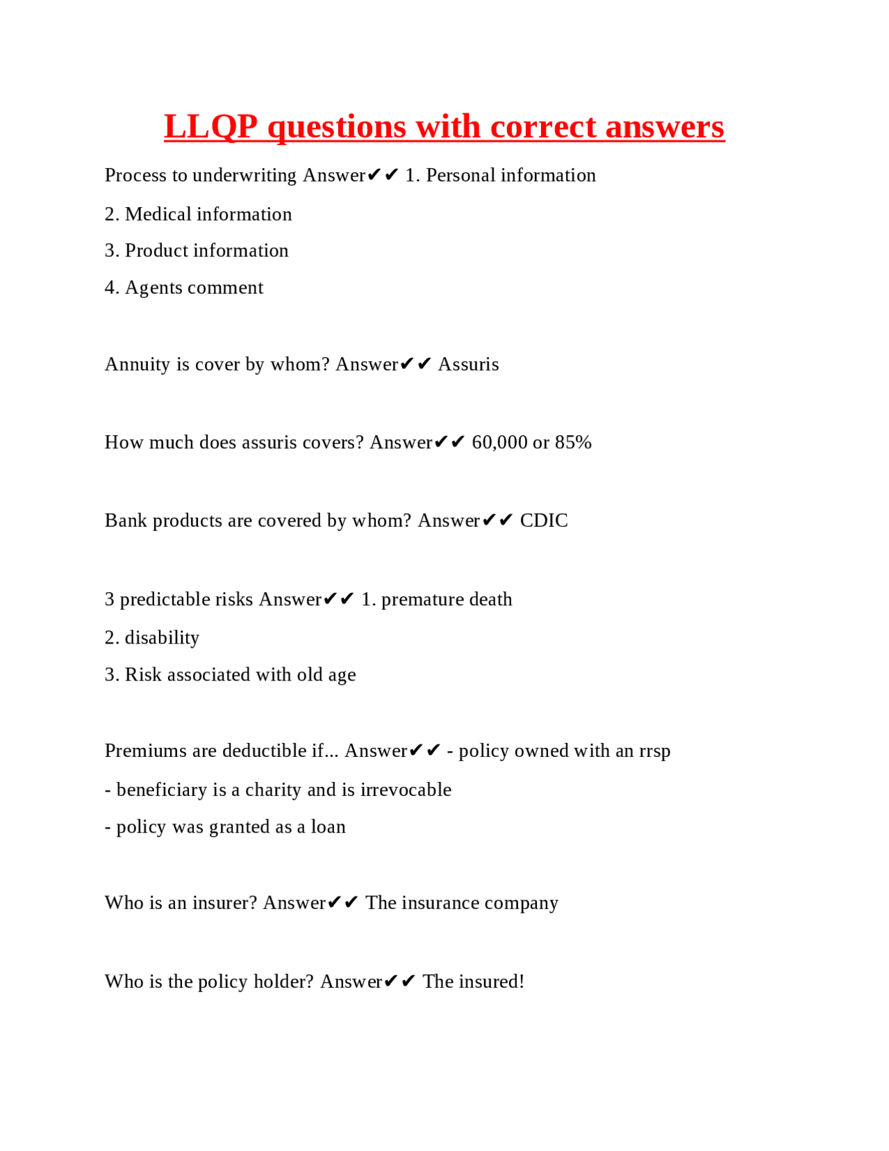 LLQP Exam Preparation: Insurance and Investment Products | Exams ...