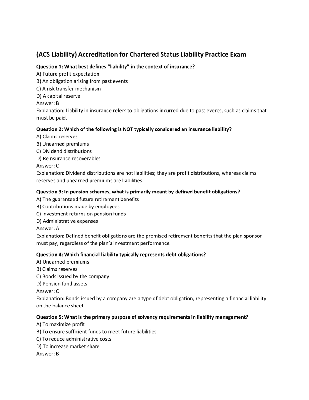 (ACS_Liability) Accreditation for Chartered Status Liability Exam ...