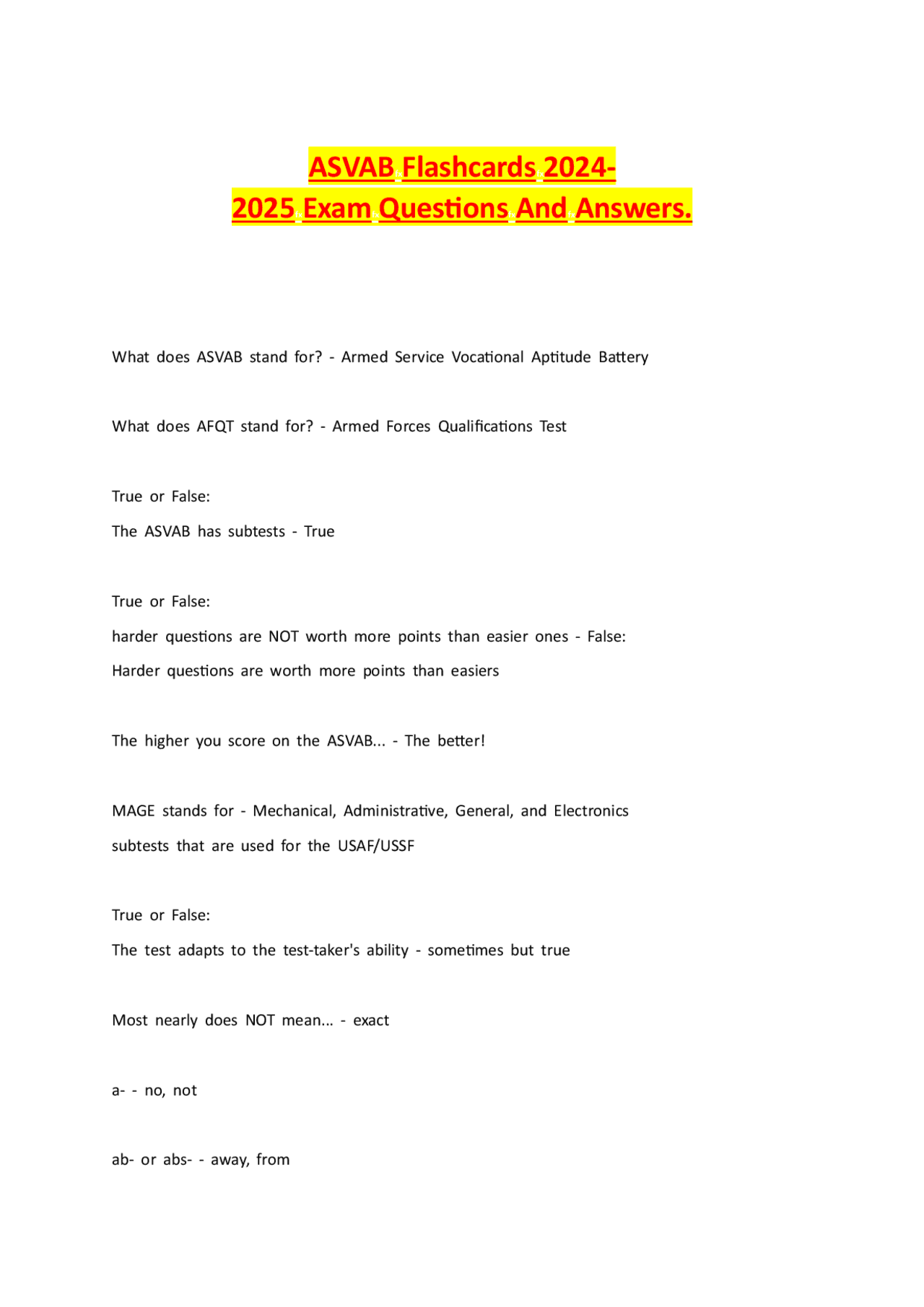 ASVAB Exam Preparation: Flashcards, Questions, and Answers | Exams ...