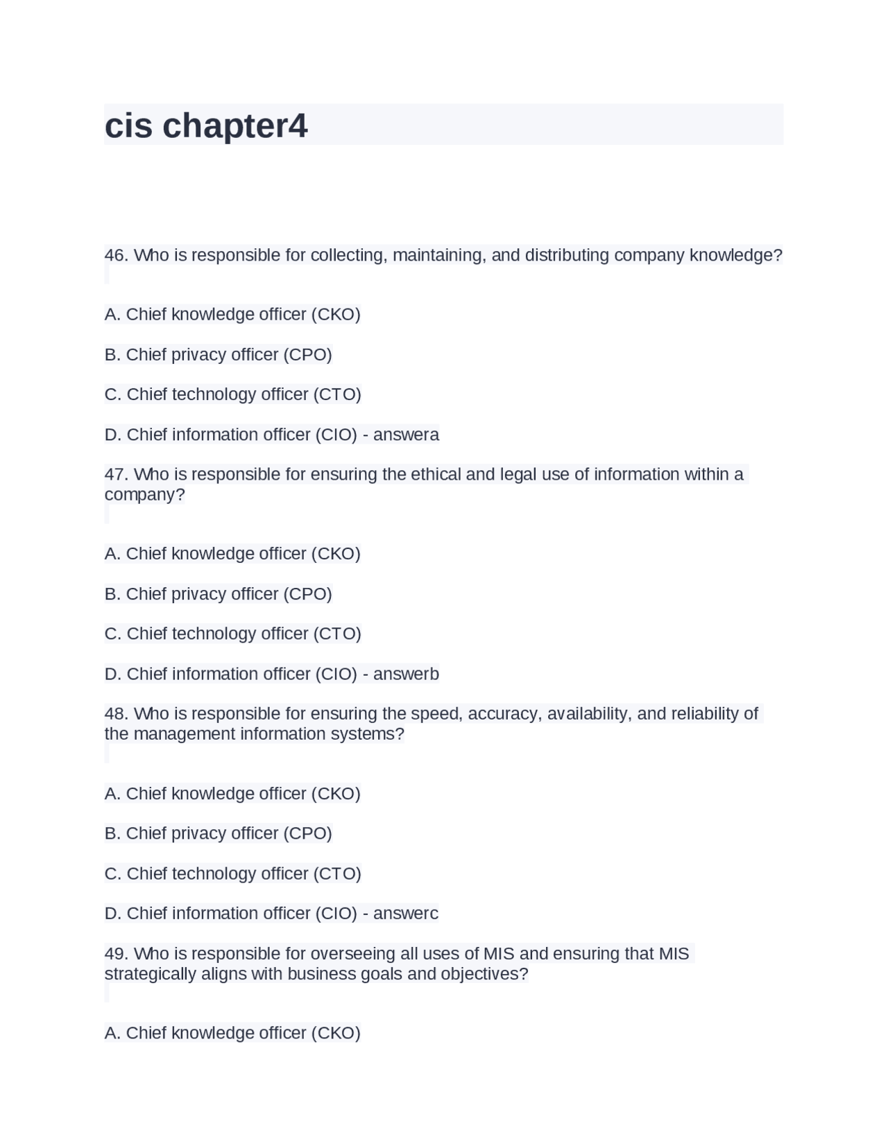 CIS Chapter 4: Roles and Responsibilities in Information Management ...