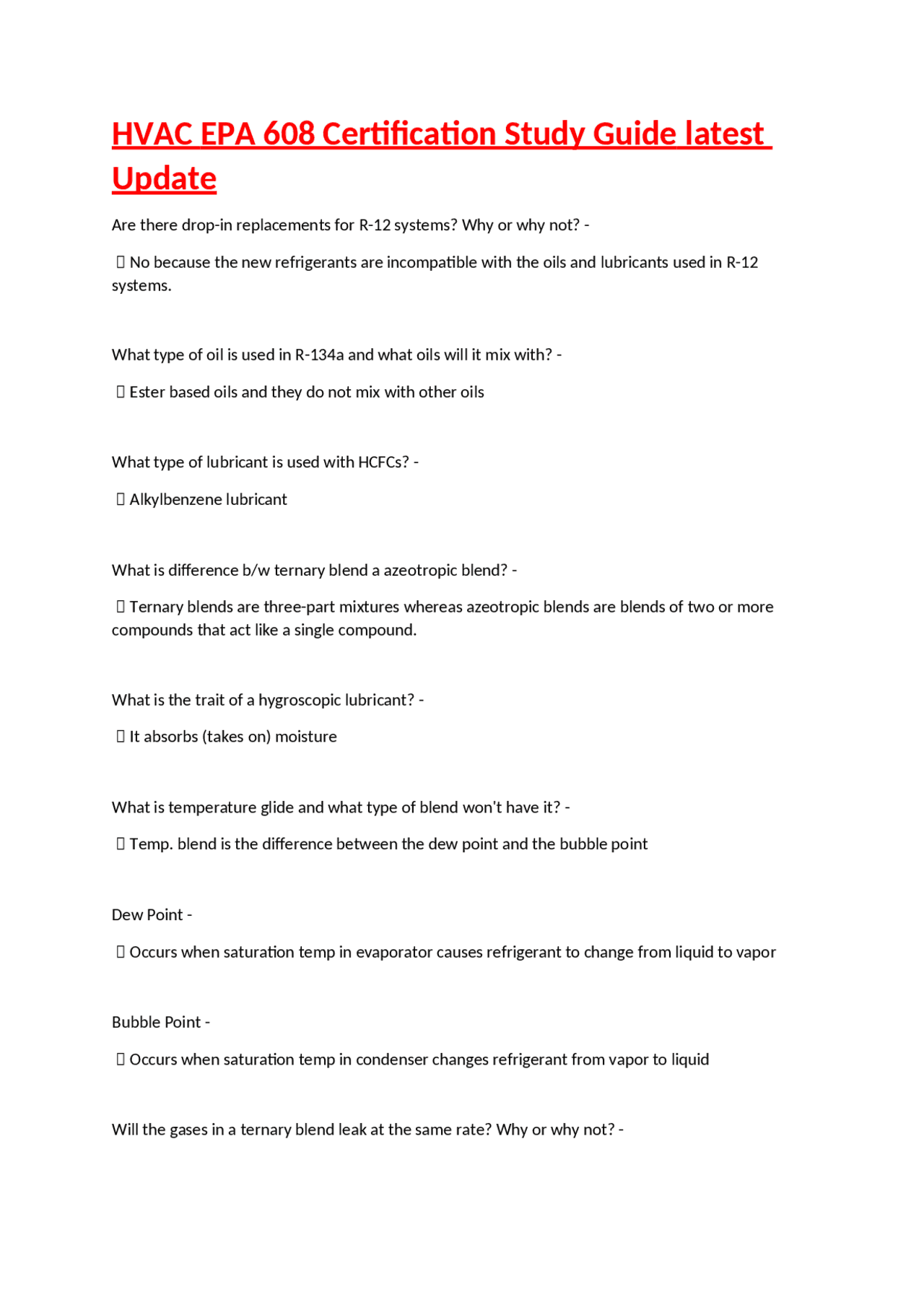 EPA 608 Certification Study Guide: HVAC Refrigerant Handling and ...