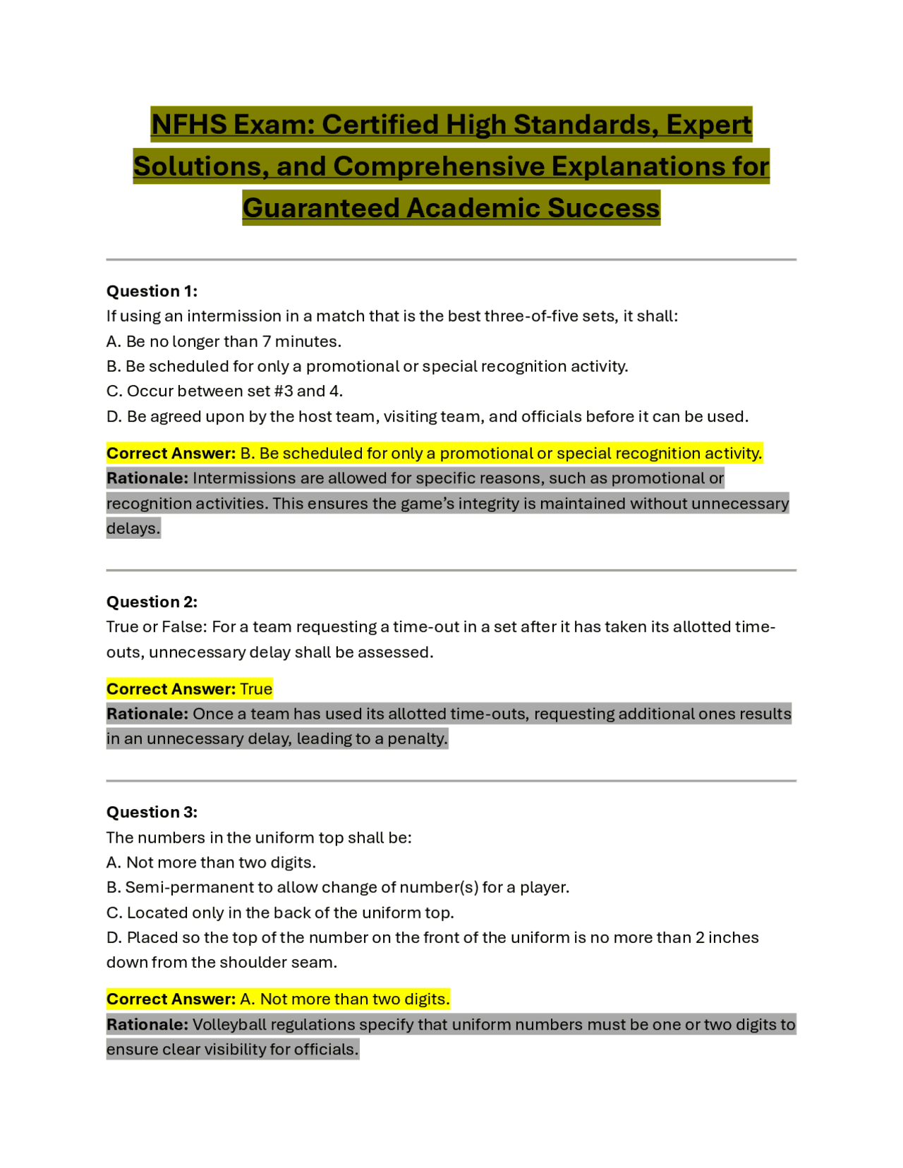 NFHS Exam: Certified High Standards, Expert Solutions, and ...