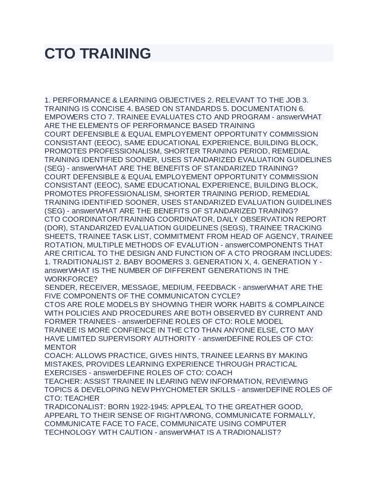 CTO Training: Performance-Based Learning & Communication | Exams ...