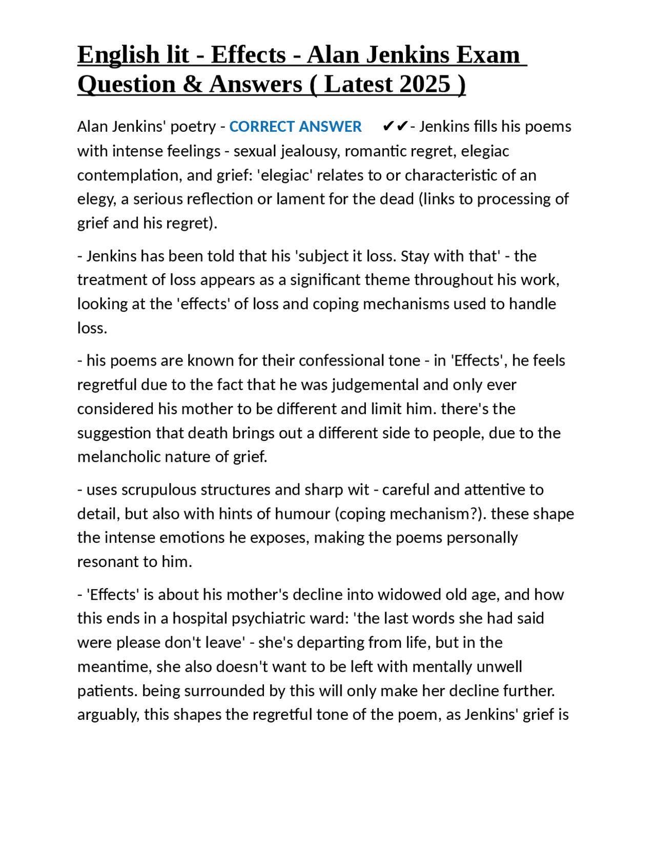 Analyzing Grief, Memory, and Family in Alan Jenkins' 'Effects' | Exams ...