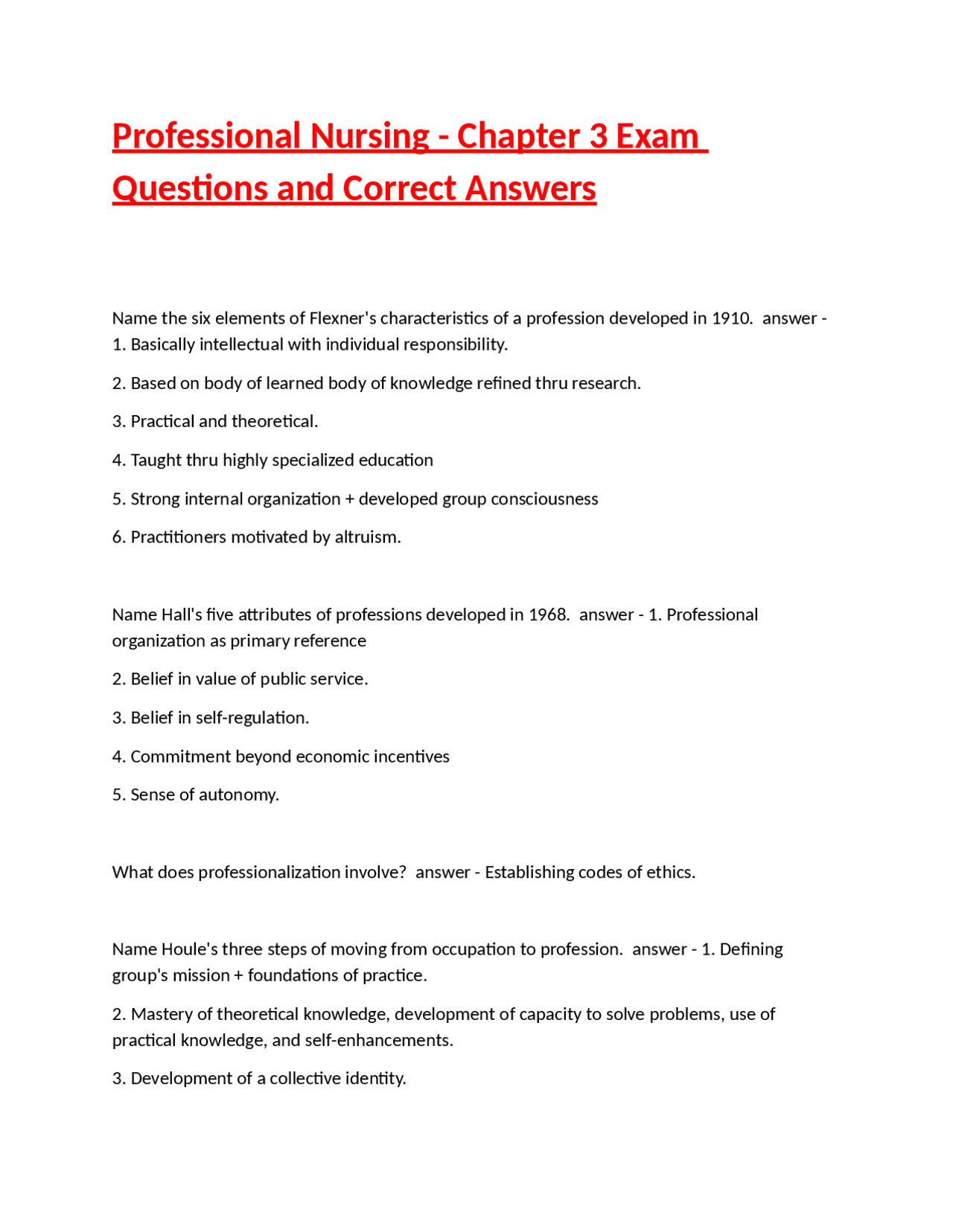 Professional Nursing: Characteristics, Development, and Professionalism ...