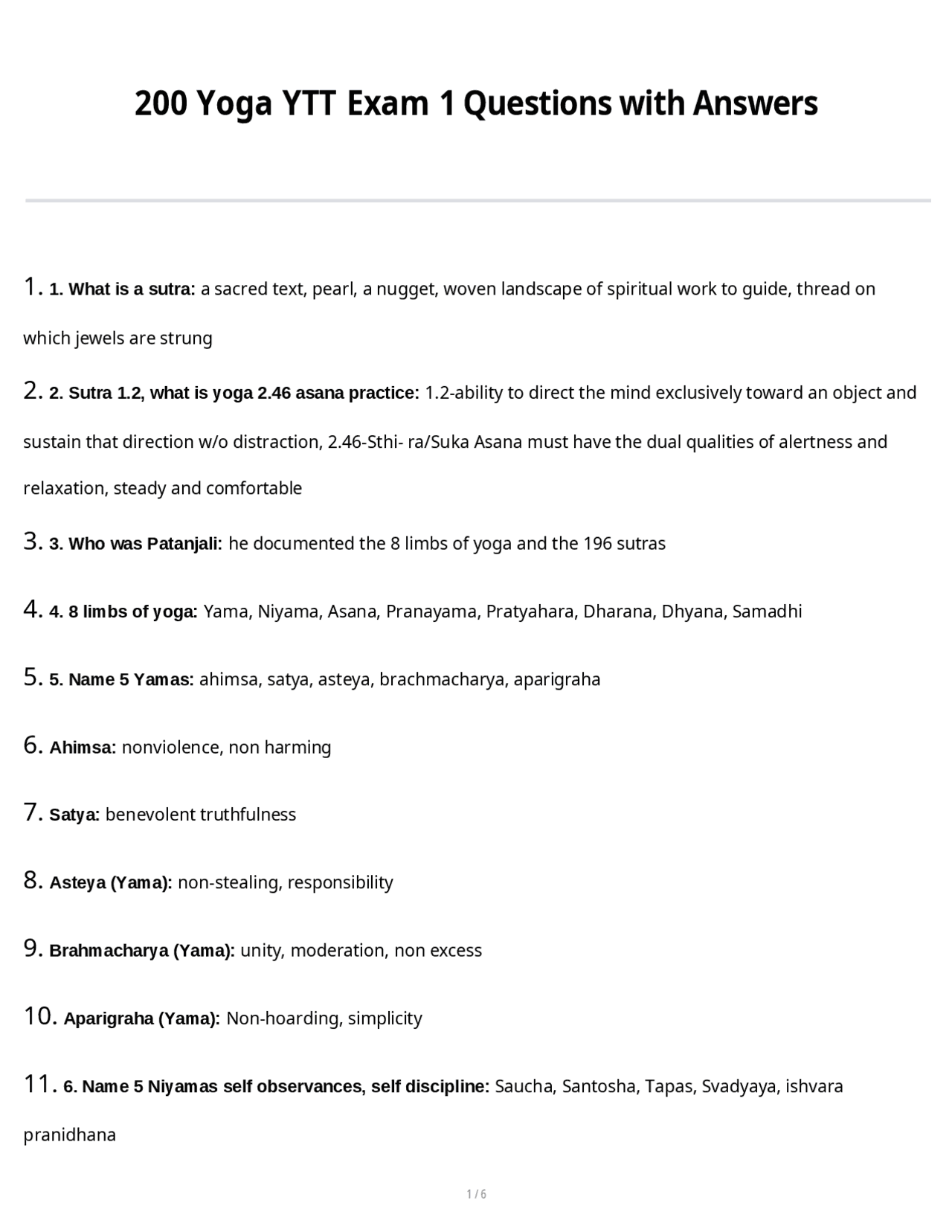 200 Yoga YTT Exam 1 Questions and Answers: A Comprehensive Guide to ...