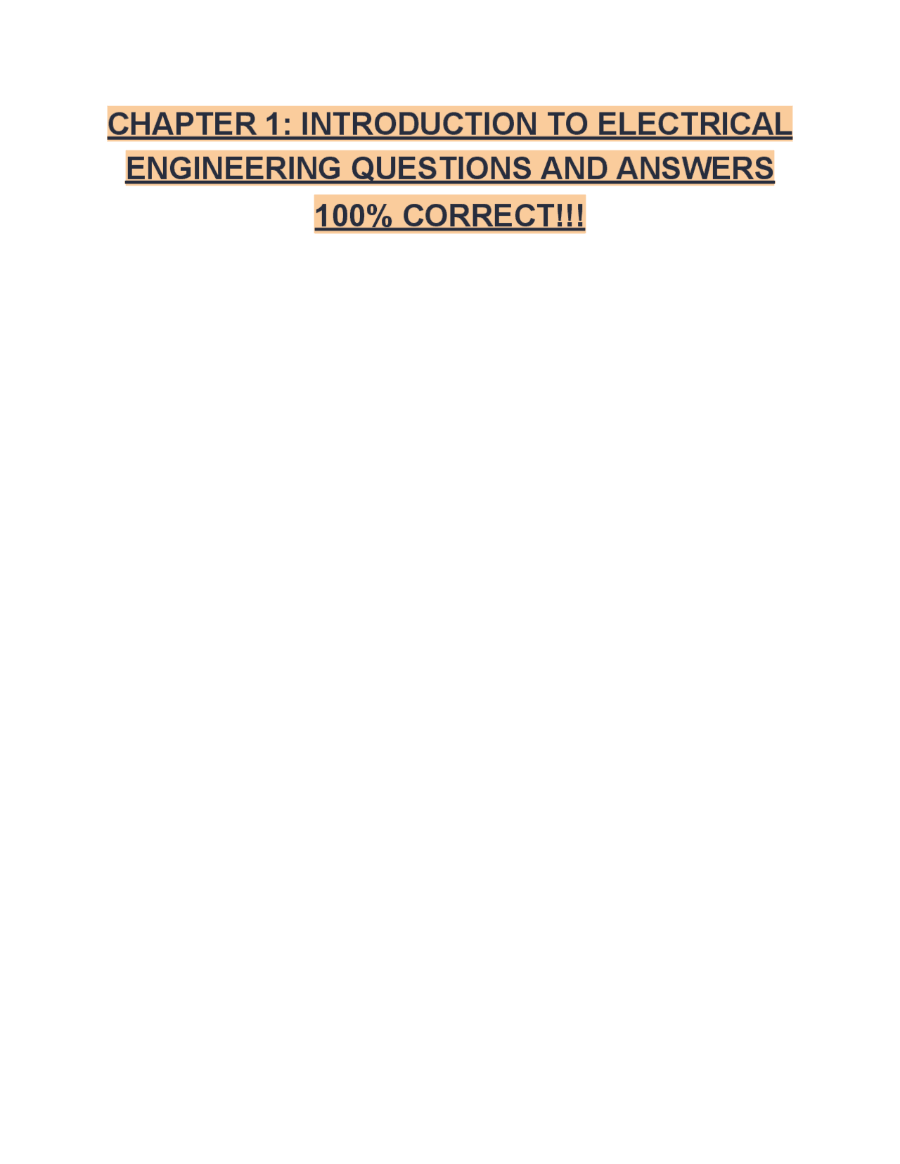 CHAPTER 1: INTRODUCTION TO ELECTRICAL ENGINEERING QUESTIONS AND ANSWERS ...