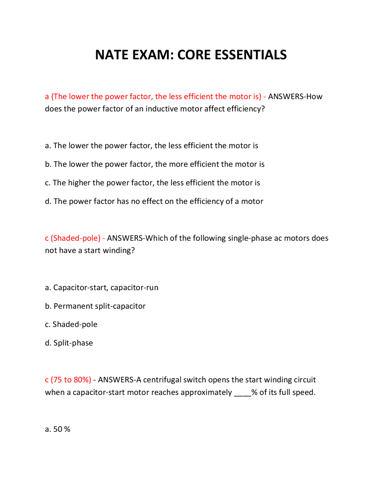 NATE EXAM: CORE ESSENTIALS QUESTIONS AND ANSWERS 2025 | Exams Physics ...