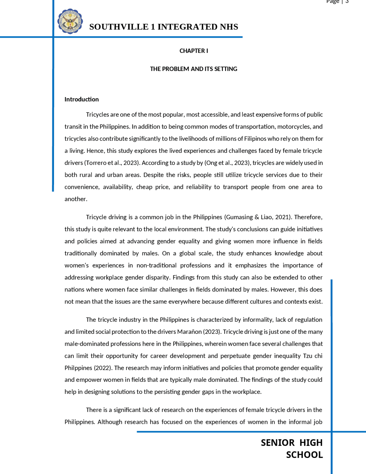 gulong ng kabuhayan: experinces and coping strategies of female ...