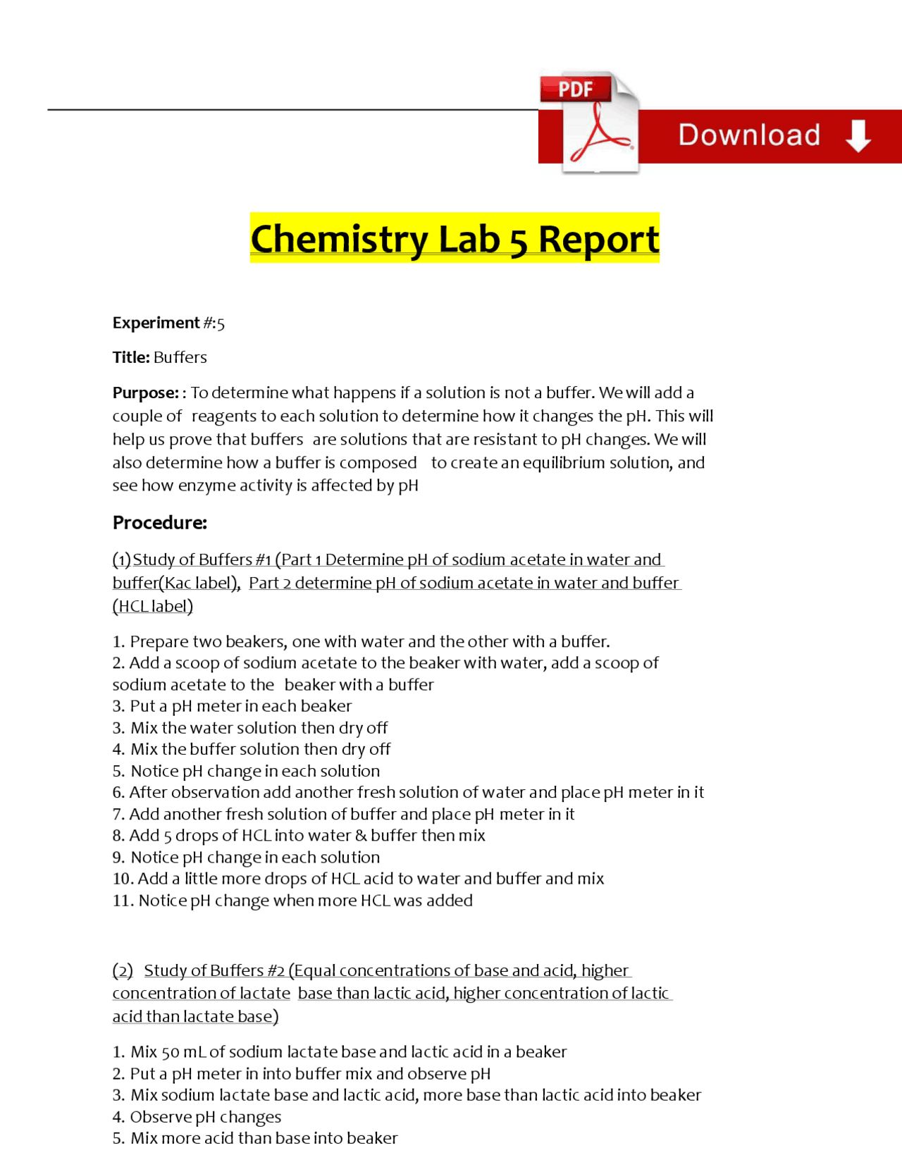 CHEM 104 LAB 5 Notebook 100% Correct, Lab Reports of Chemistry | Exams ...