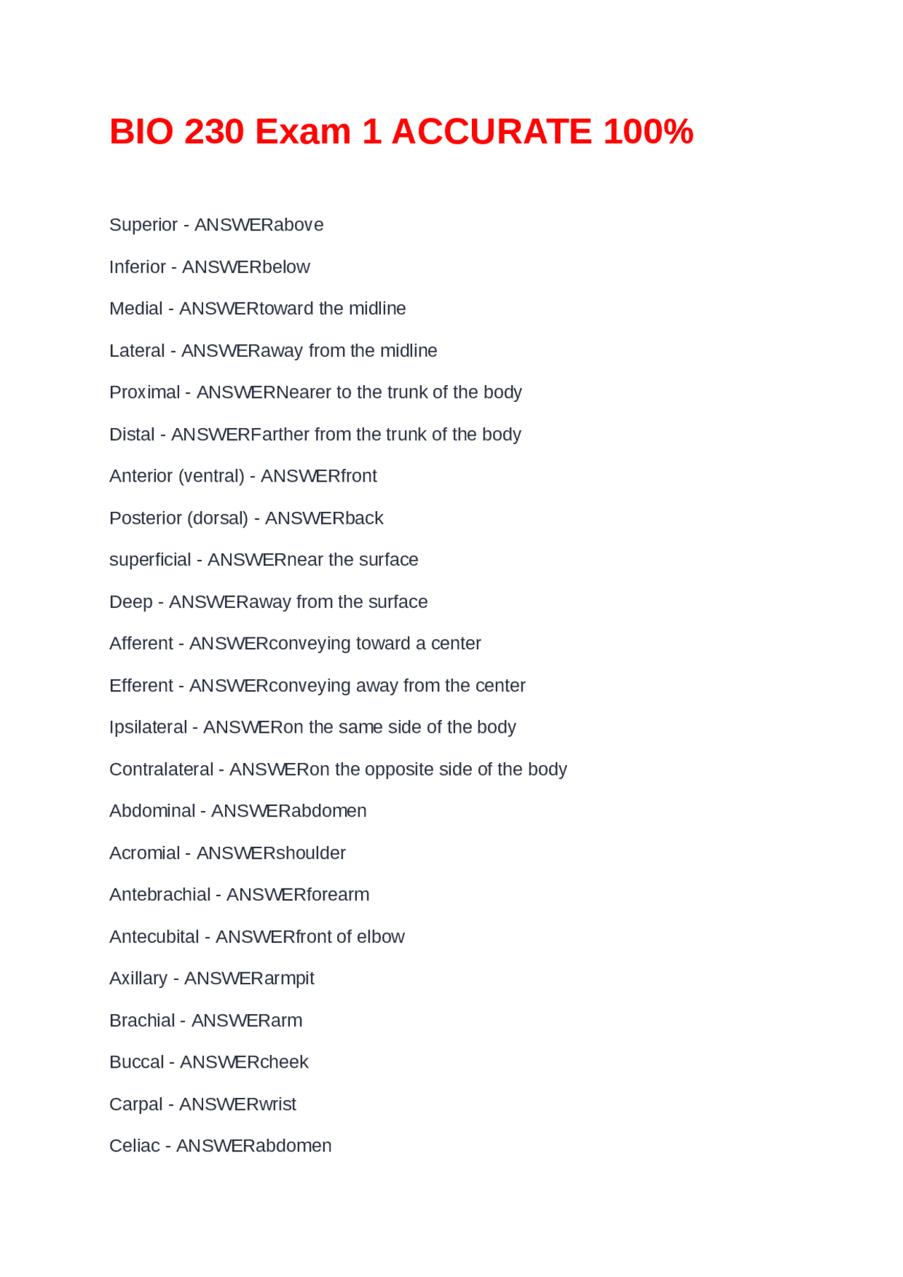 Anatomical Terminology and Directional Terms: A Comprehensive Guide ...