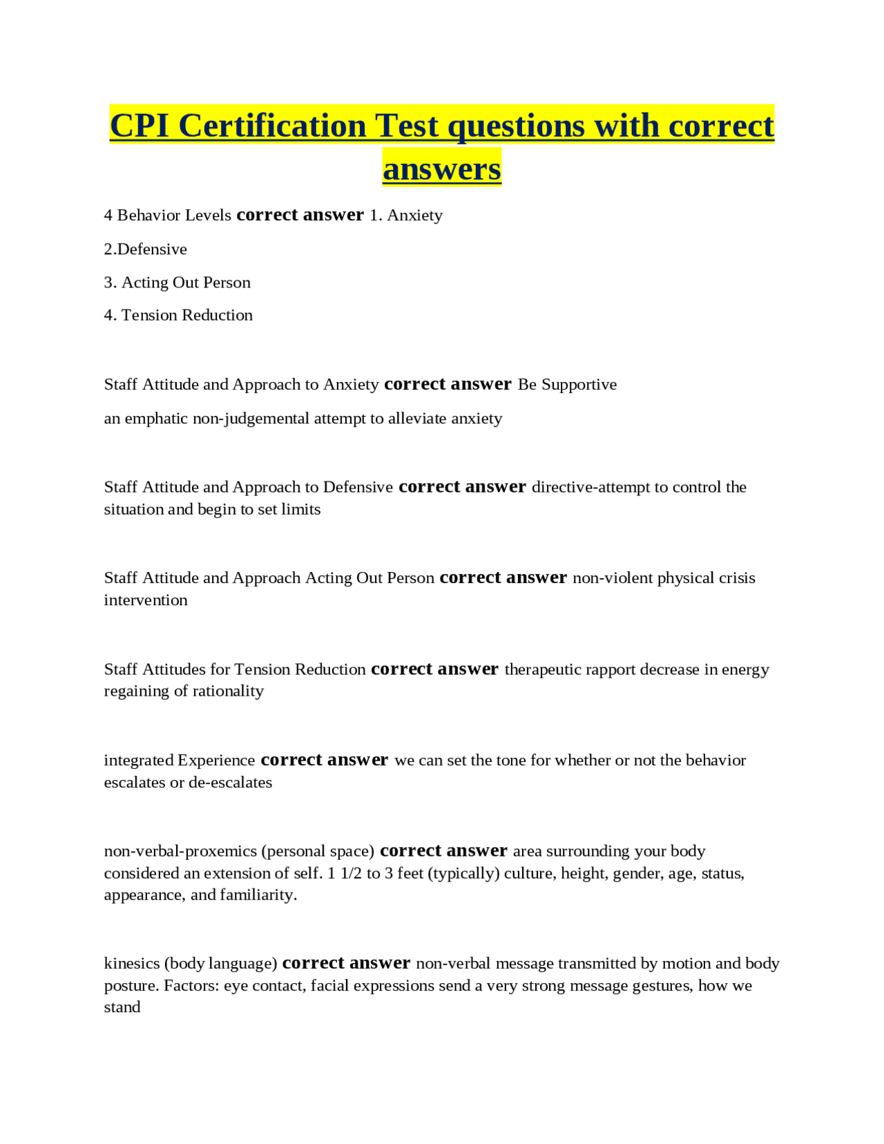 CPI Certification Test questions with correct answers | Exams Economics ...