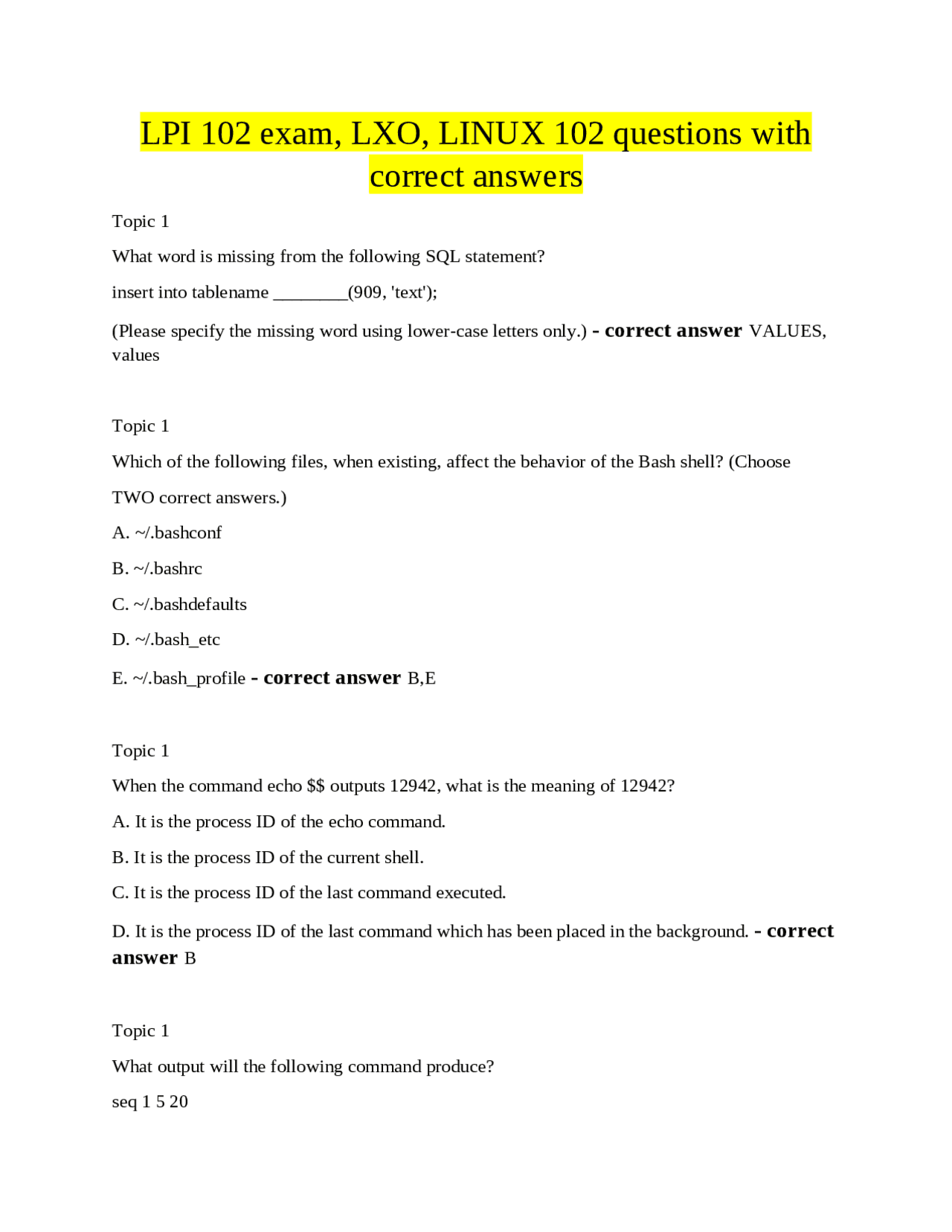 LPI 102 Exam: Linux 102 Questions and Answers | Exams Software ...