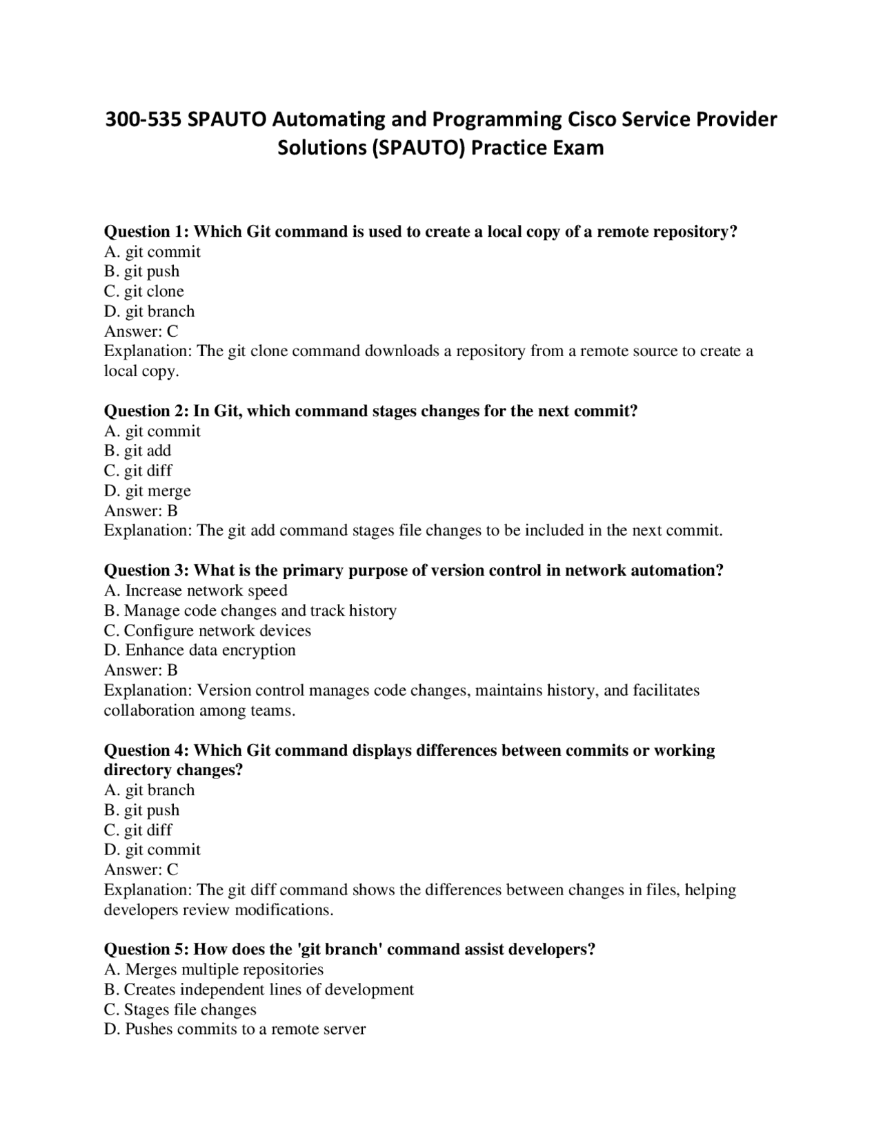 300-535 SPAUTO Automating and Programming Cisco Service Provider Solutions (SPAUTO) Exam | Exams ...