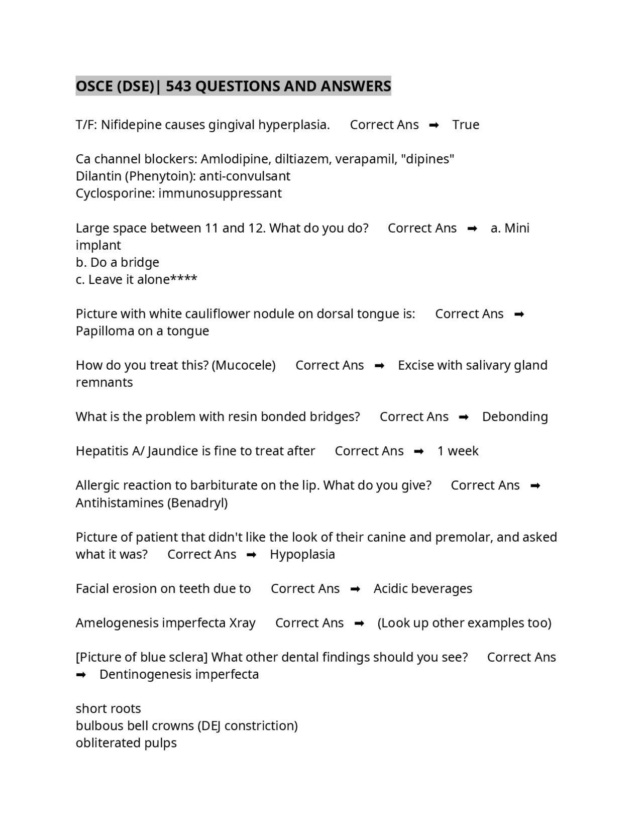 OSCE (DSE) Questions and Answers: Dental Examination Preparation ...