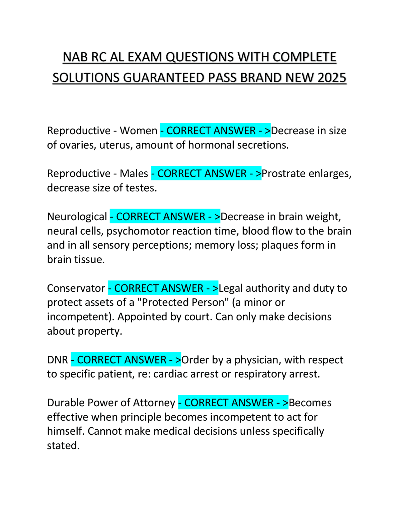 NAB RC AL EXAM QUESTIONS WITH COMPLETE SOLUTIONS GUARANTEED PASS BRAND ...