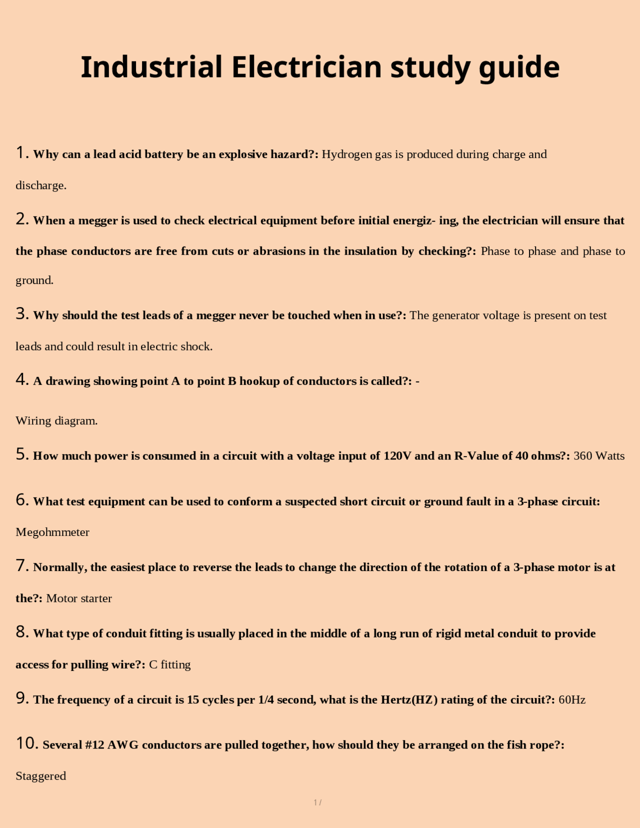 Industrial Electrician study guide | Exams Electrical and Electronics ...