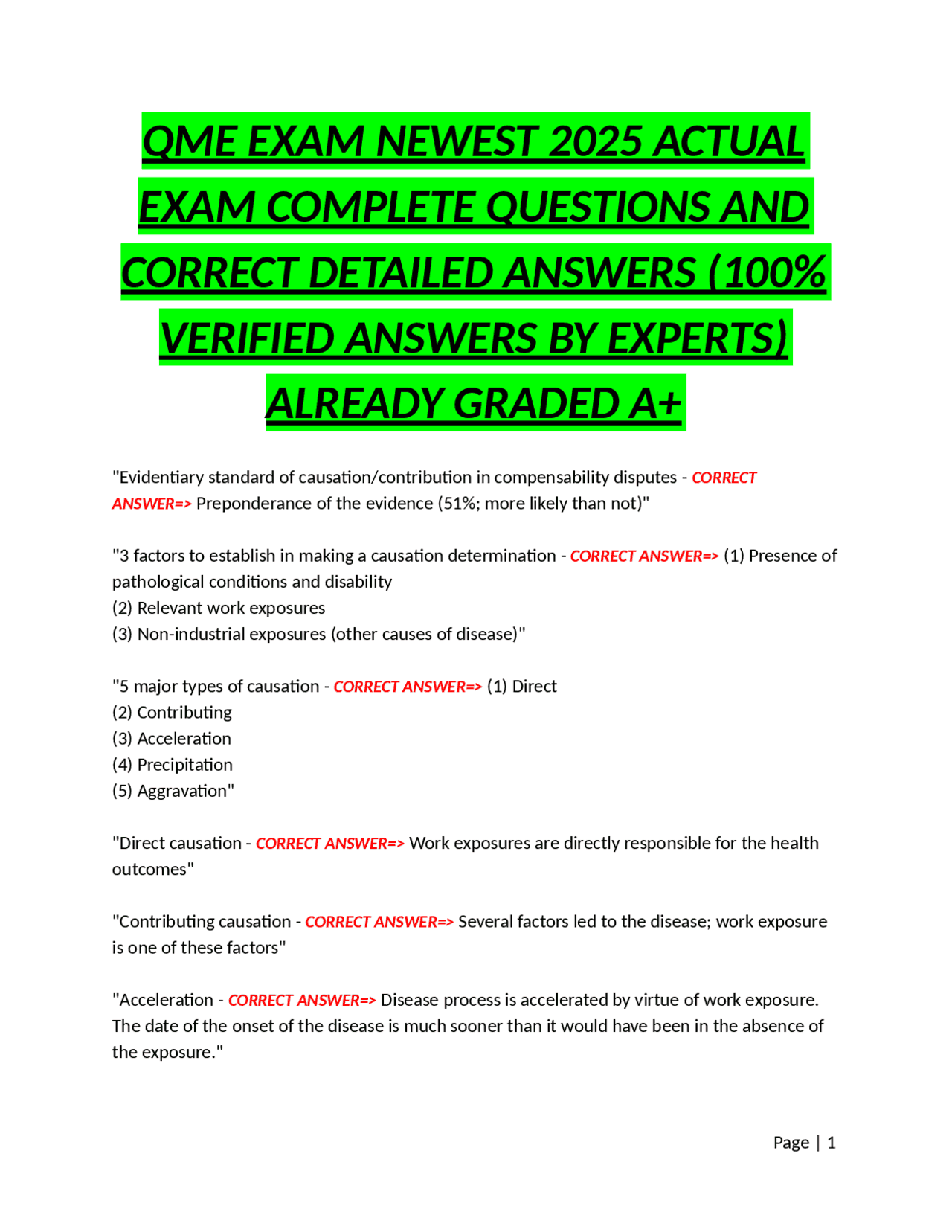 QME EXAM NEWEST 2025 ACTUAL EXAM COMPLETE QUESTIONS AND CORRECT ...