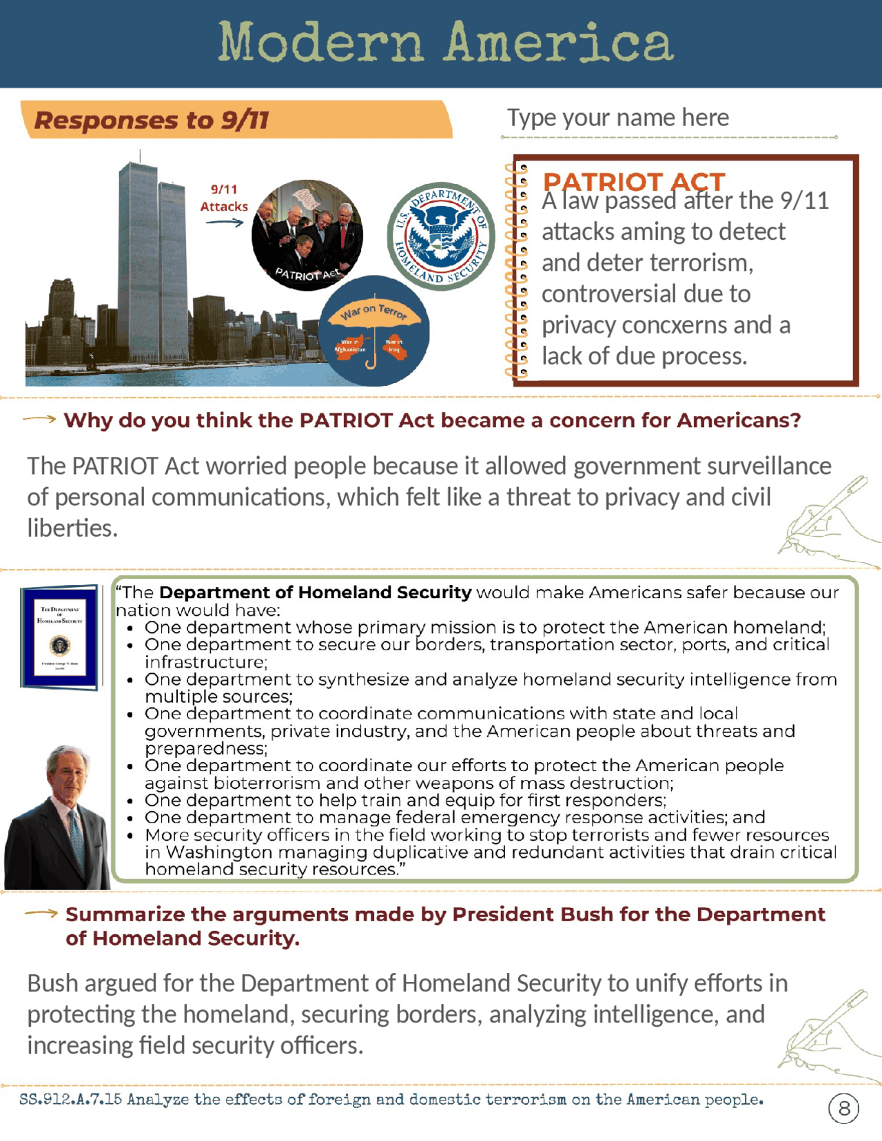 hist 9/11 assignemnt | Exercises History | Docsity