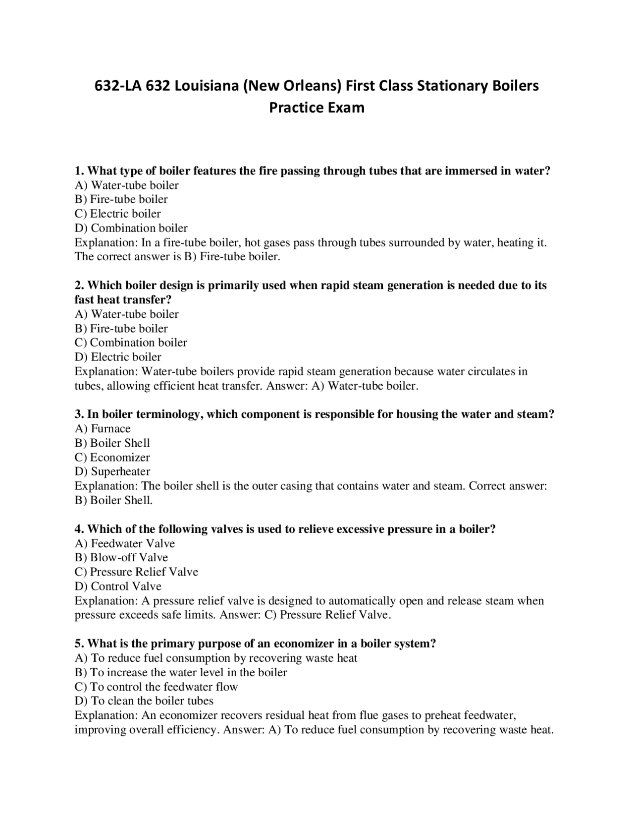 632-LA 632 Louisiana (New Orleans) First Class Stationary Boilers Exam ...