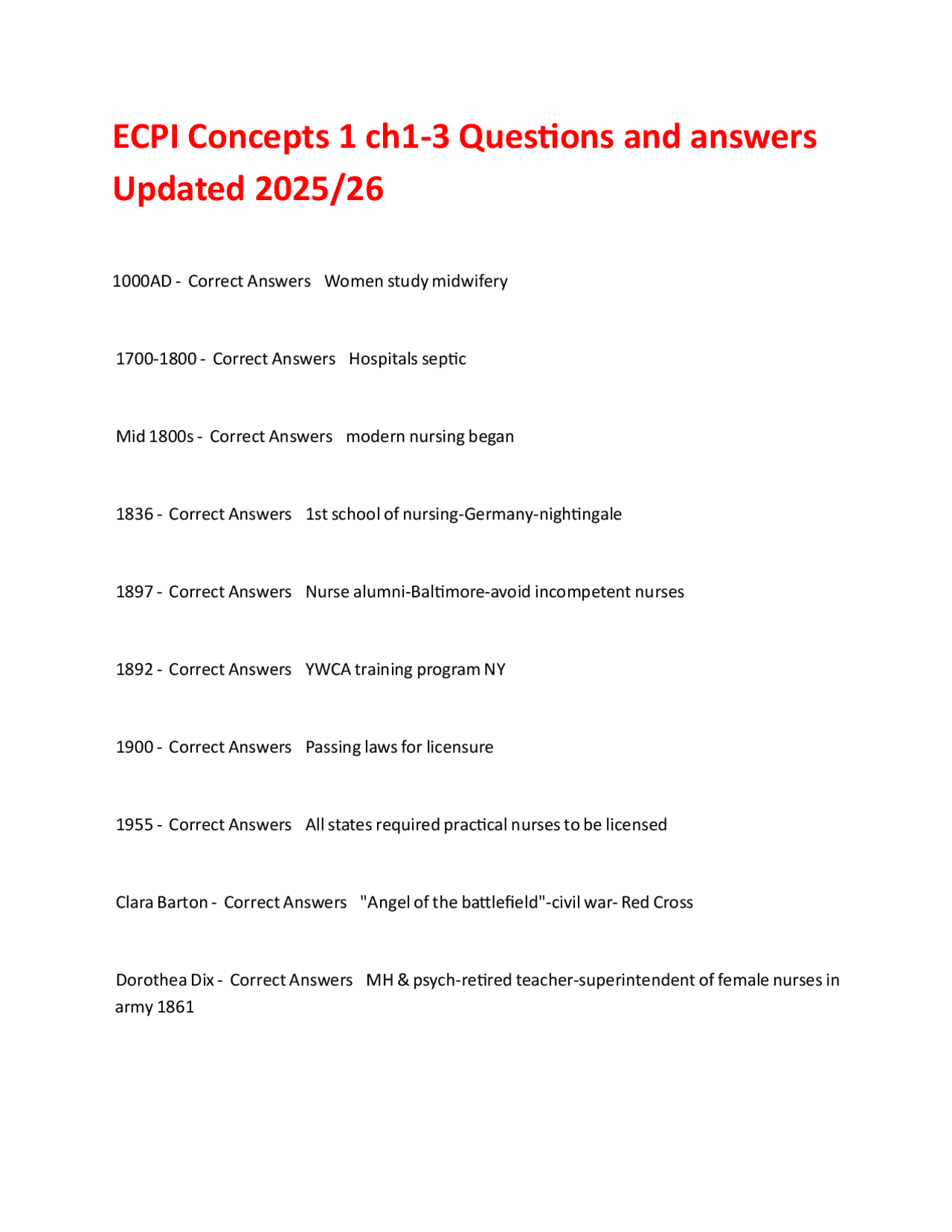 ECPI Concepts 1 ch1-3 Questions and answers Updated 2025/26 | Exams ...