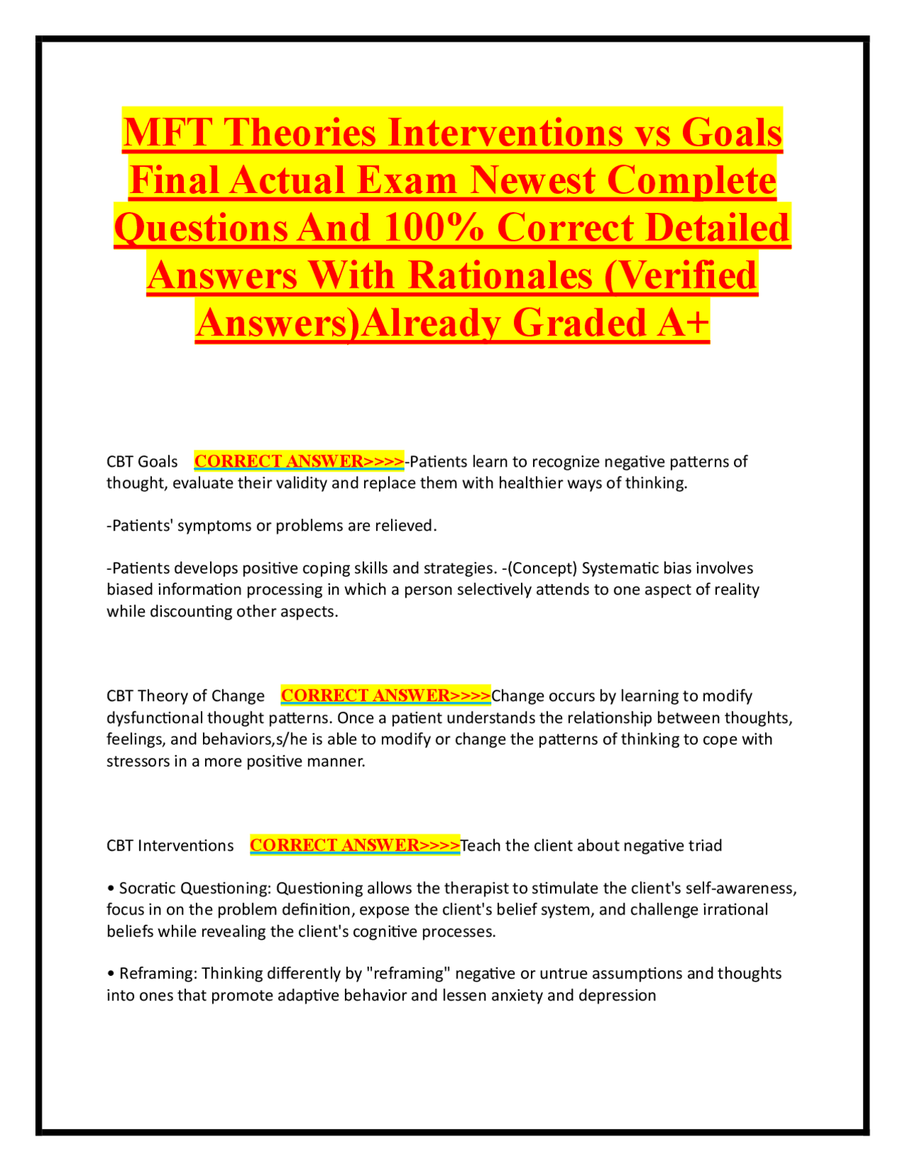 MFT Theories: Interventions, Goals, and Examples for Therapists | Exams ...