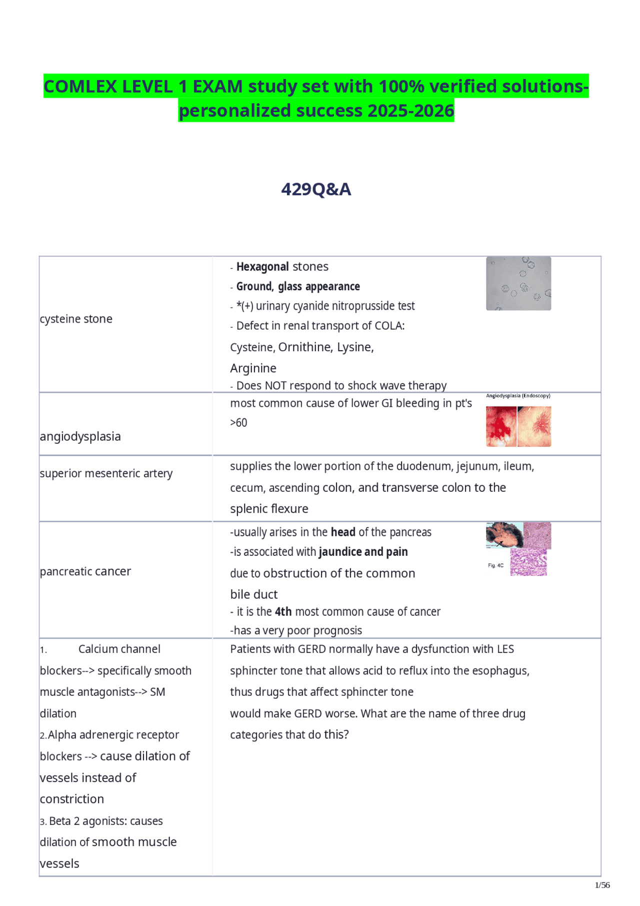 COMLEX LEVEL 1 EXAM study set with 100% verified solutions-personalized ...
