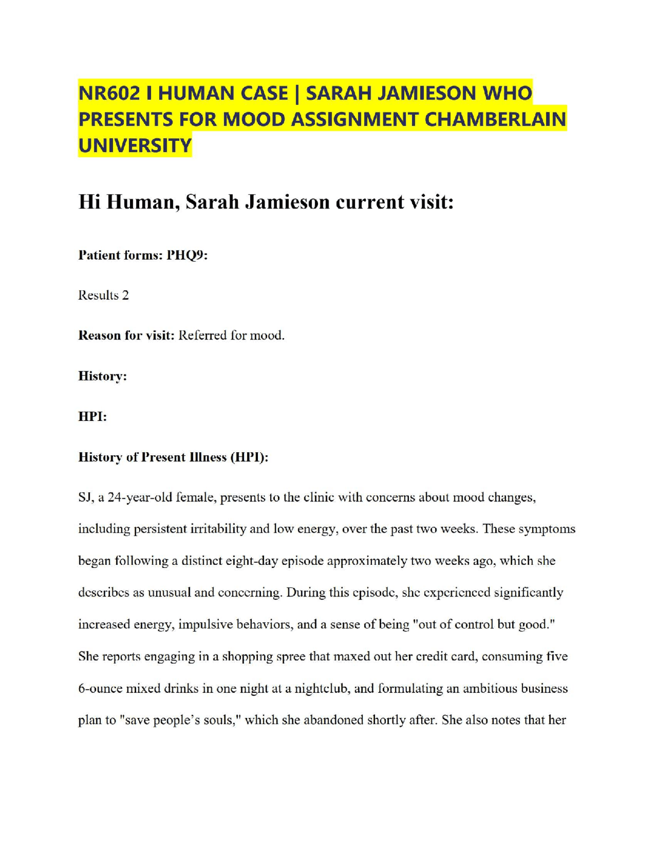 NR602 I HUMAN CASE | SARAH JAMIESON WHO PRESENTS FOR MOOD ASSIGNMENT ...