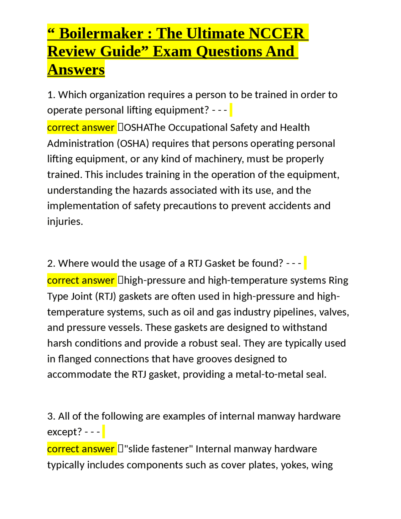 Boilermaker : The Ultimate NCCER Review Guide” Exam Questions And ...