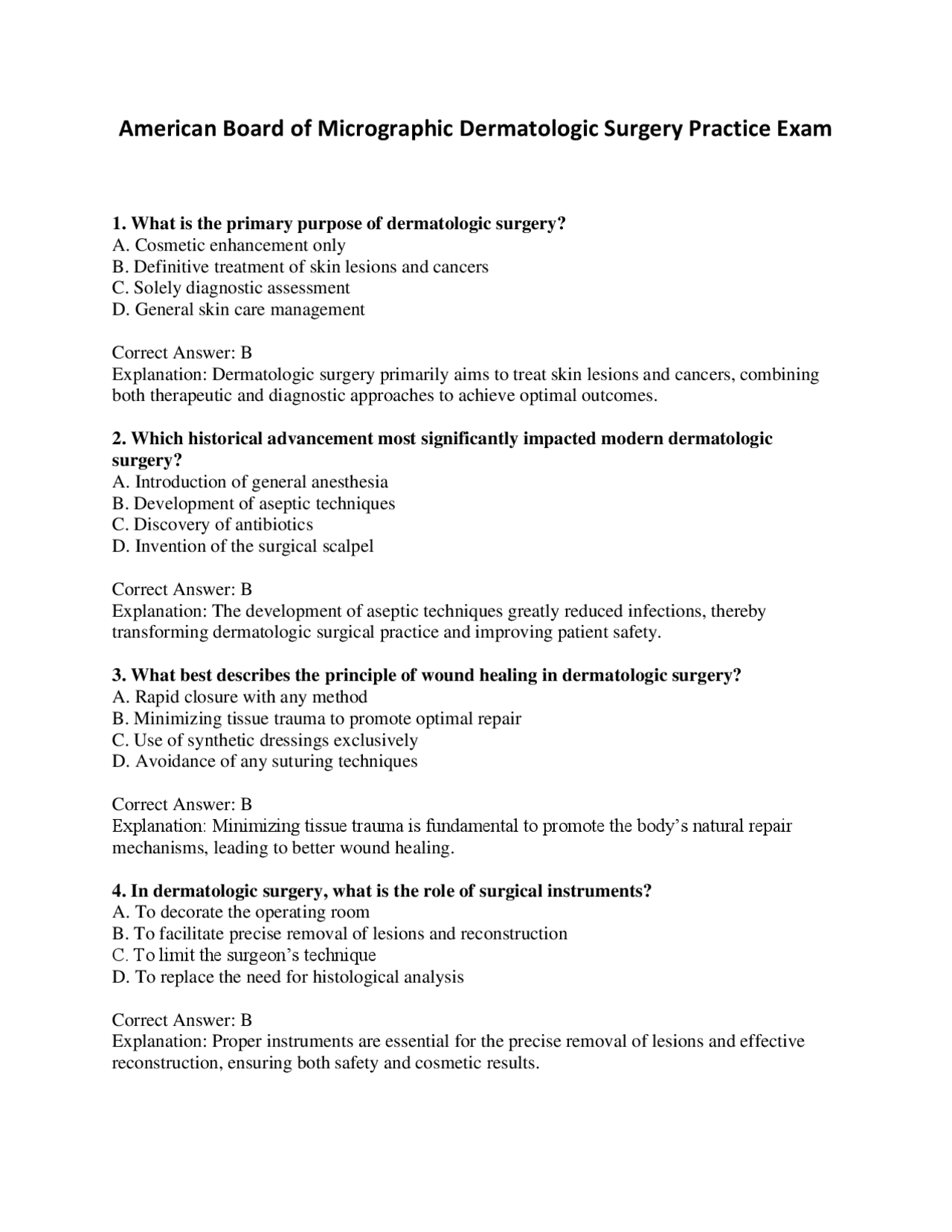 American Board of Micrographic Dermatologic Surgery Exam | Exams ...