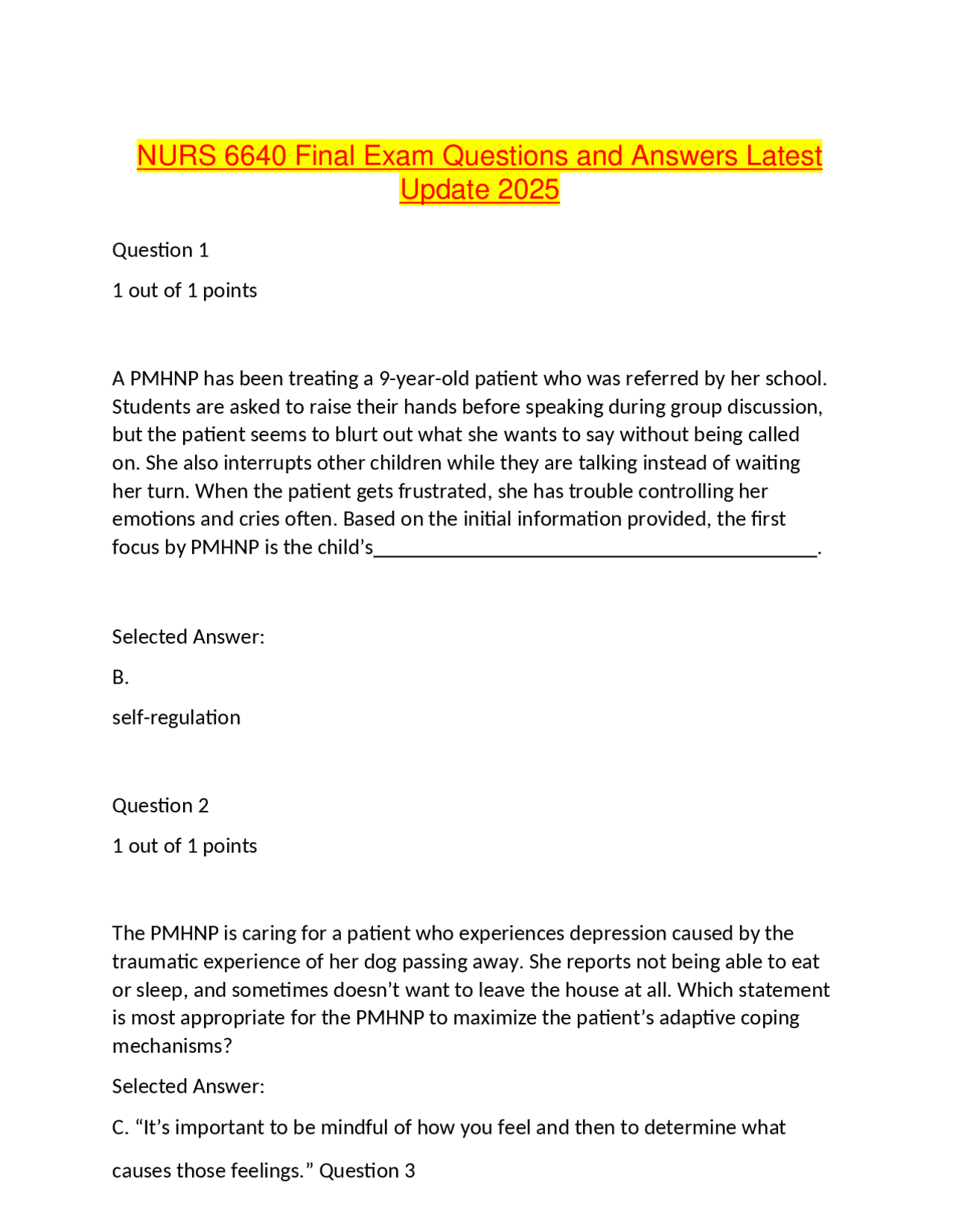 NURS 6640 Final Exam Questions and Answers Latest Update 2025 | Exams ...