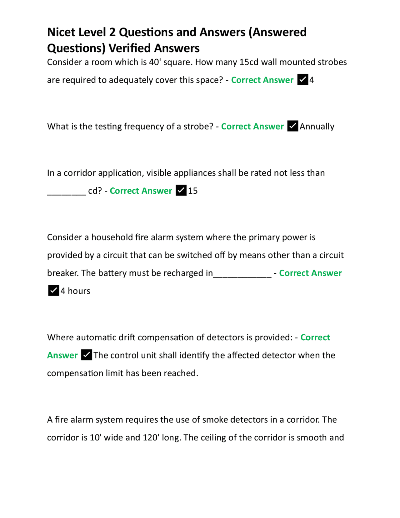 Nicet Level 2 Questions and Answers (Answered Questions) Verified ...