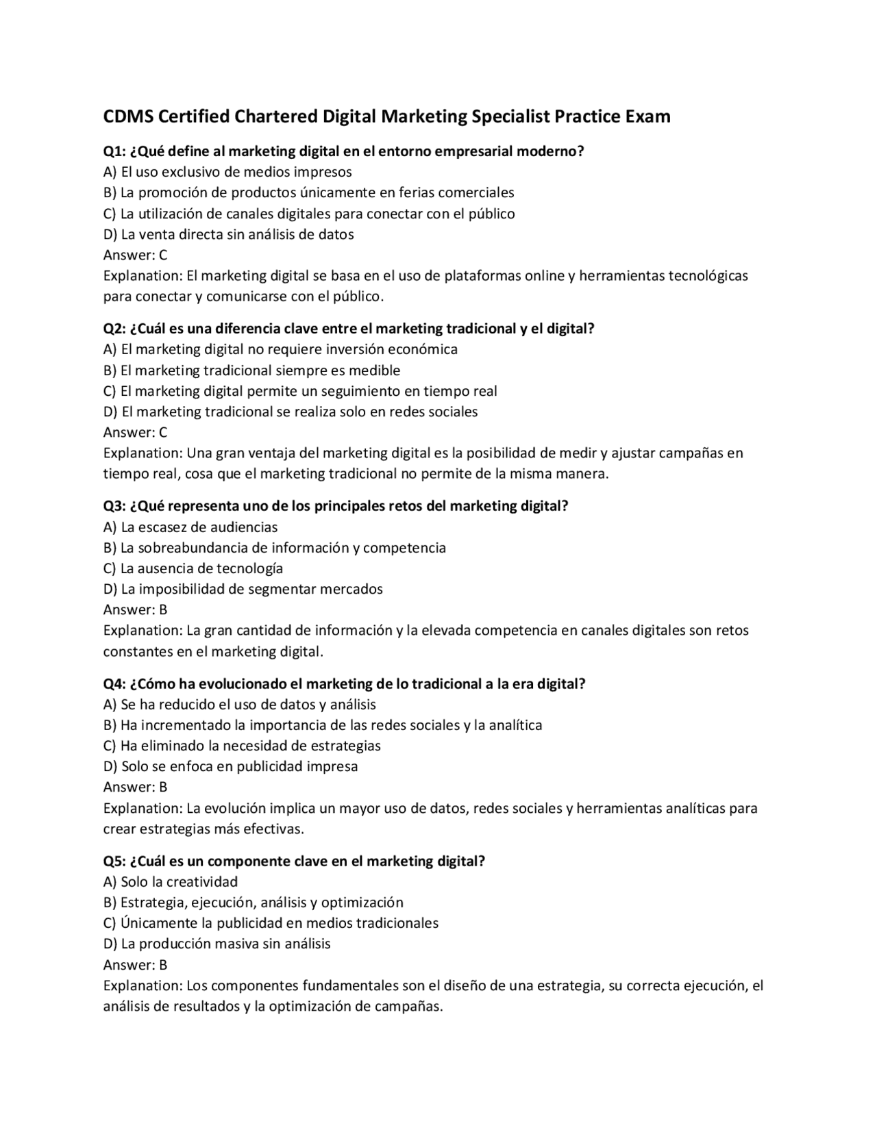 CDMS Certified Chartered Digital Marketing Specialist Exam | Exams ...