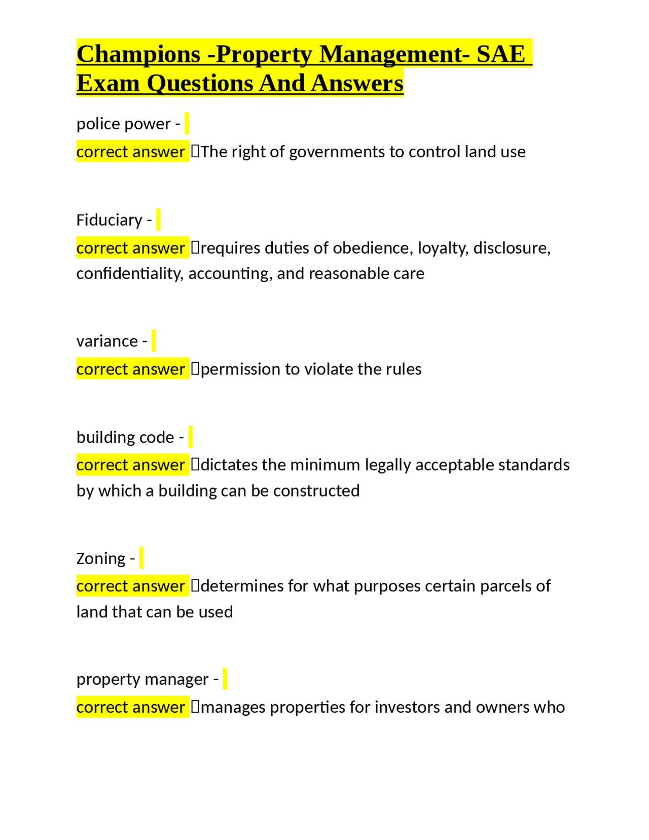 Property Management Exam Questions and Answers: A Comprehensive Guide ...
