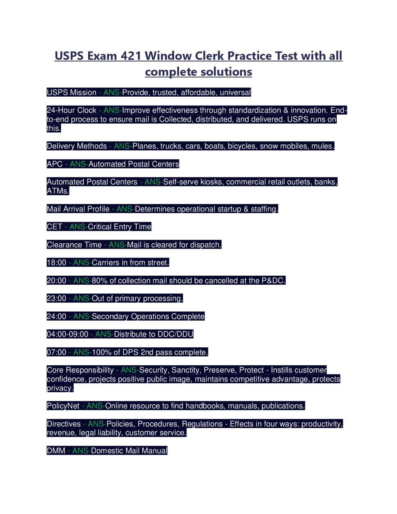USPS Operations and Procedures: A Comprehensive Guide for Window Clerks ...
