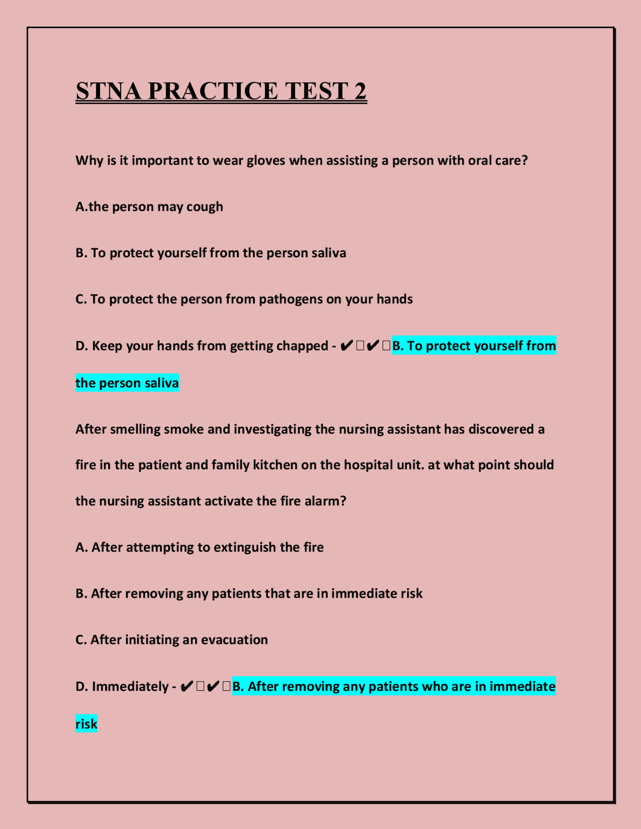 STNA PRACTICE TEST 2 Exam Prep Guide: Ace Your Test with Premium Q&A ...