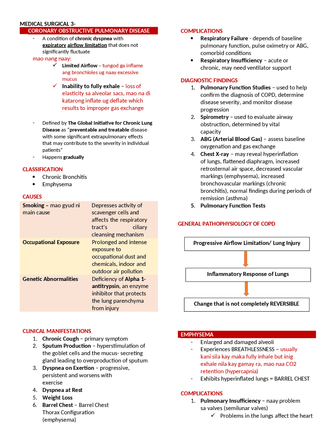 NUR 400 MEDICAL SURGICAL 3: EMPHYSEMA-CHRONIC-BRONCHITIS-ARDS SPRING ...
