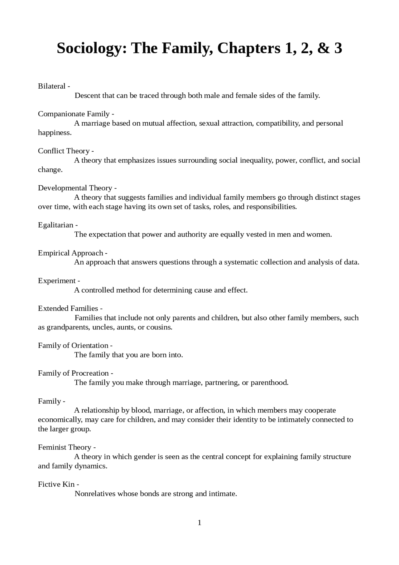 Sociology: The Family, Chapters 1, 2, & 3 | Exams Family Sociology ...