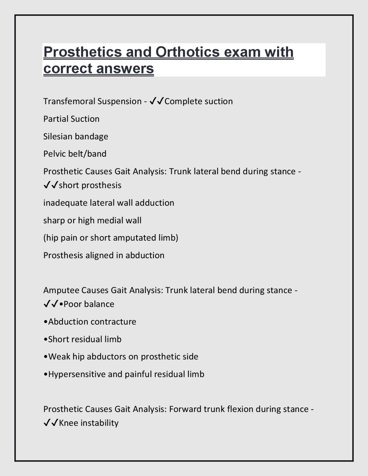 Prosthetics and Orthotics Exam: Comprehensive Guide with Answers ...