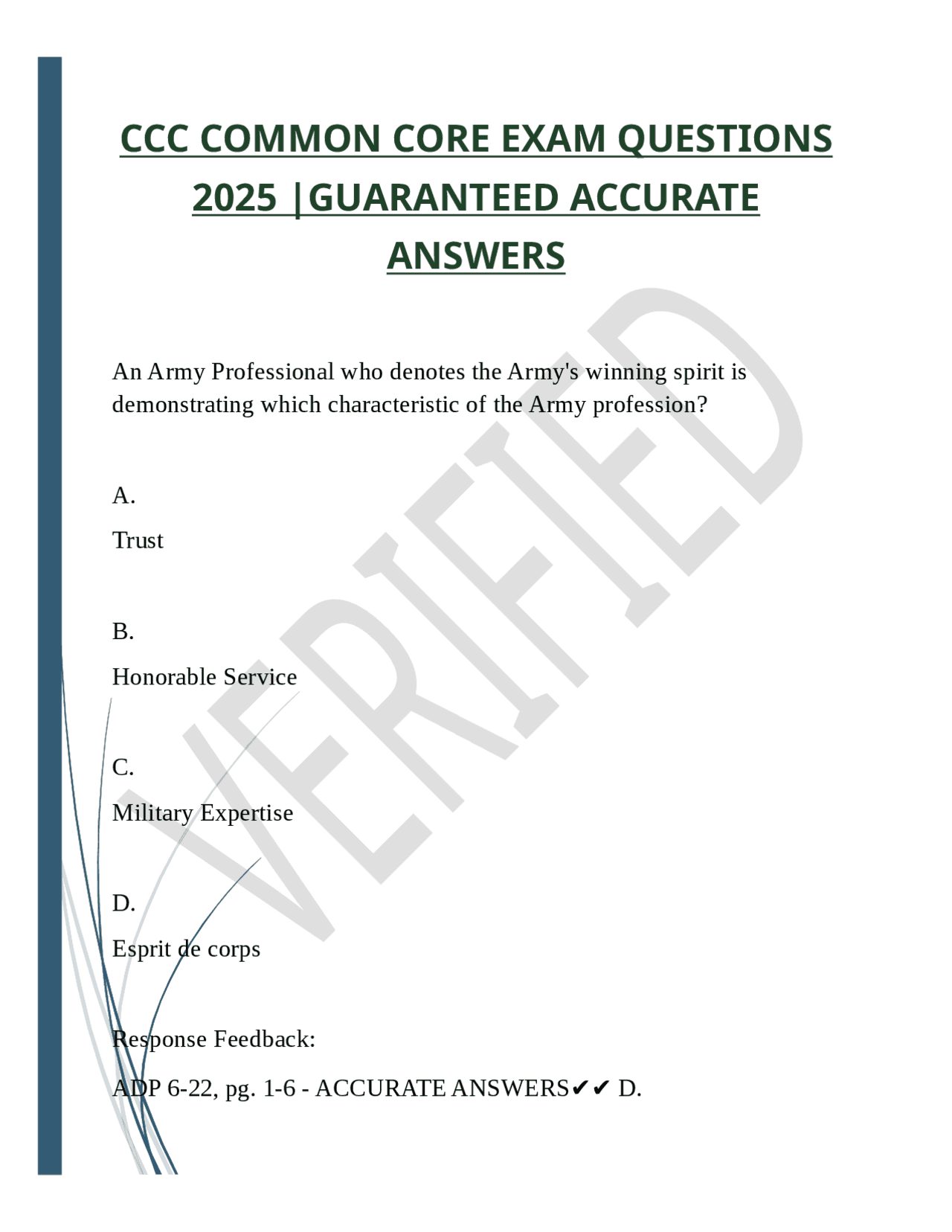 Ccc Common Core Exam Questions 2025 Guaranteed Accurate Answers Exams Nursing Docsity