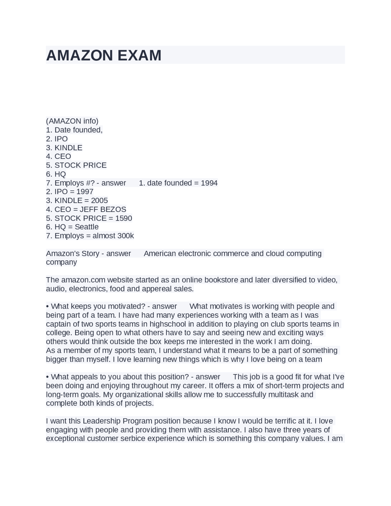 Amazon Interview Questions and Answers: A Guide for Job Seekers | Exams ...