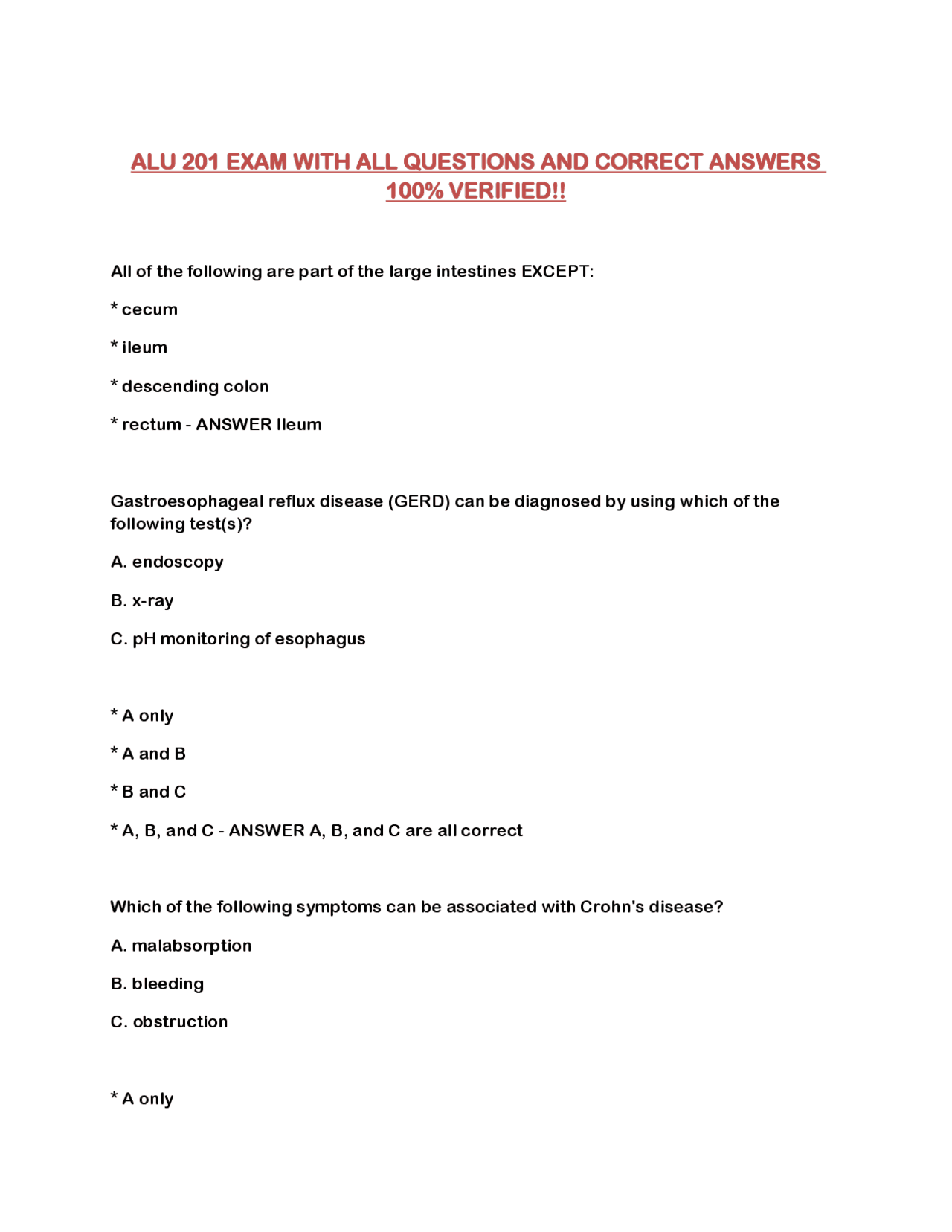 Gastrointestinal System: Multiple Choice Questions and Answers | Exams ...
