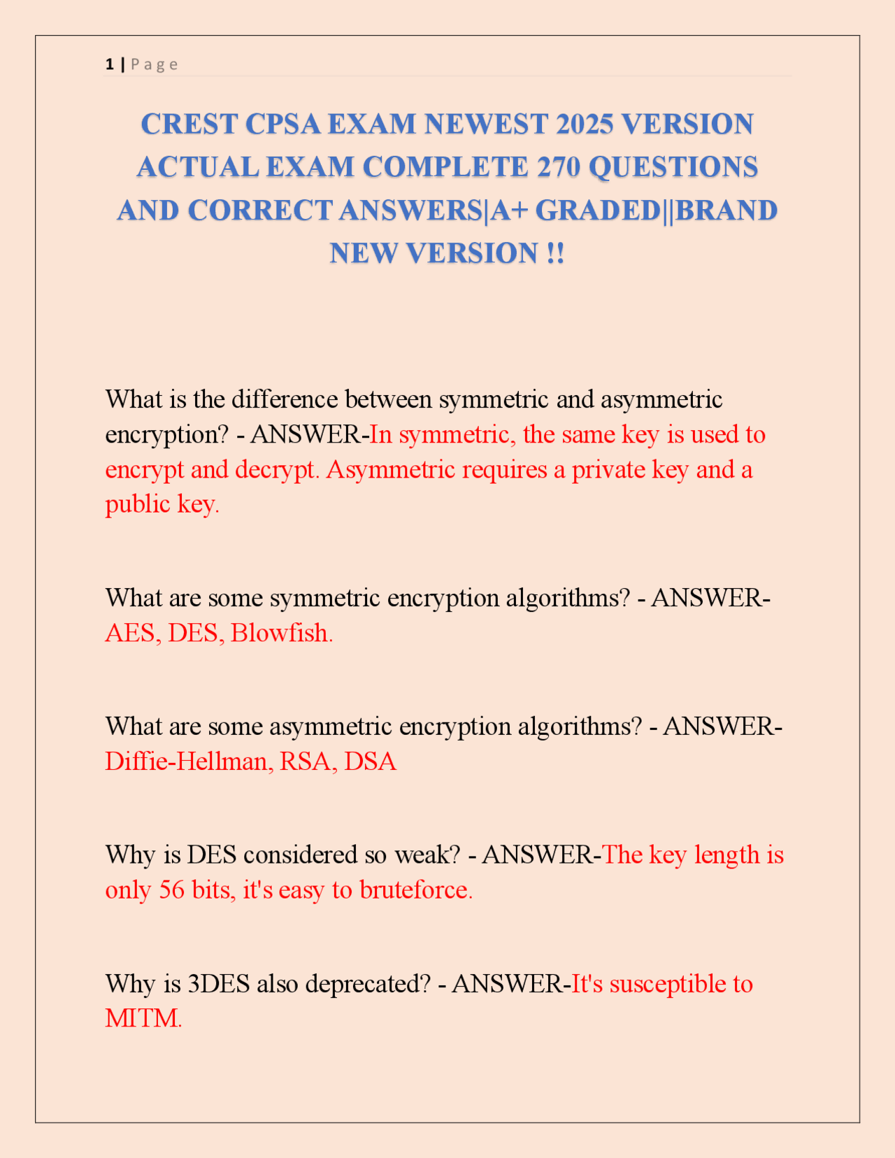 CREST CPSA Exam Questions and Answers: Cybersecurity Fundamentals ...