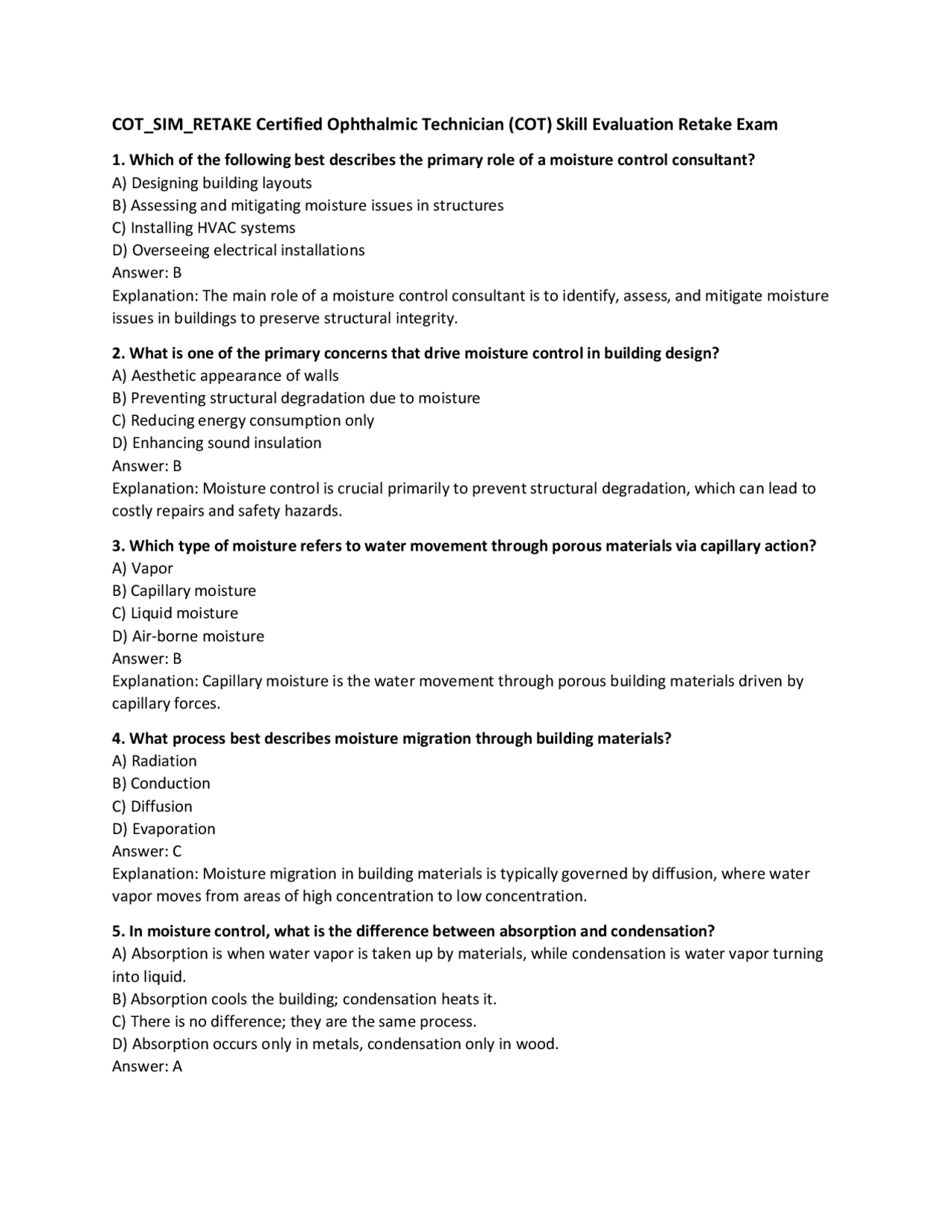 COT_SIM_RETAKE Certified Ophthalmic Technician (COT) Skill Evaluation ...