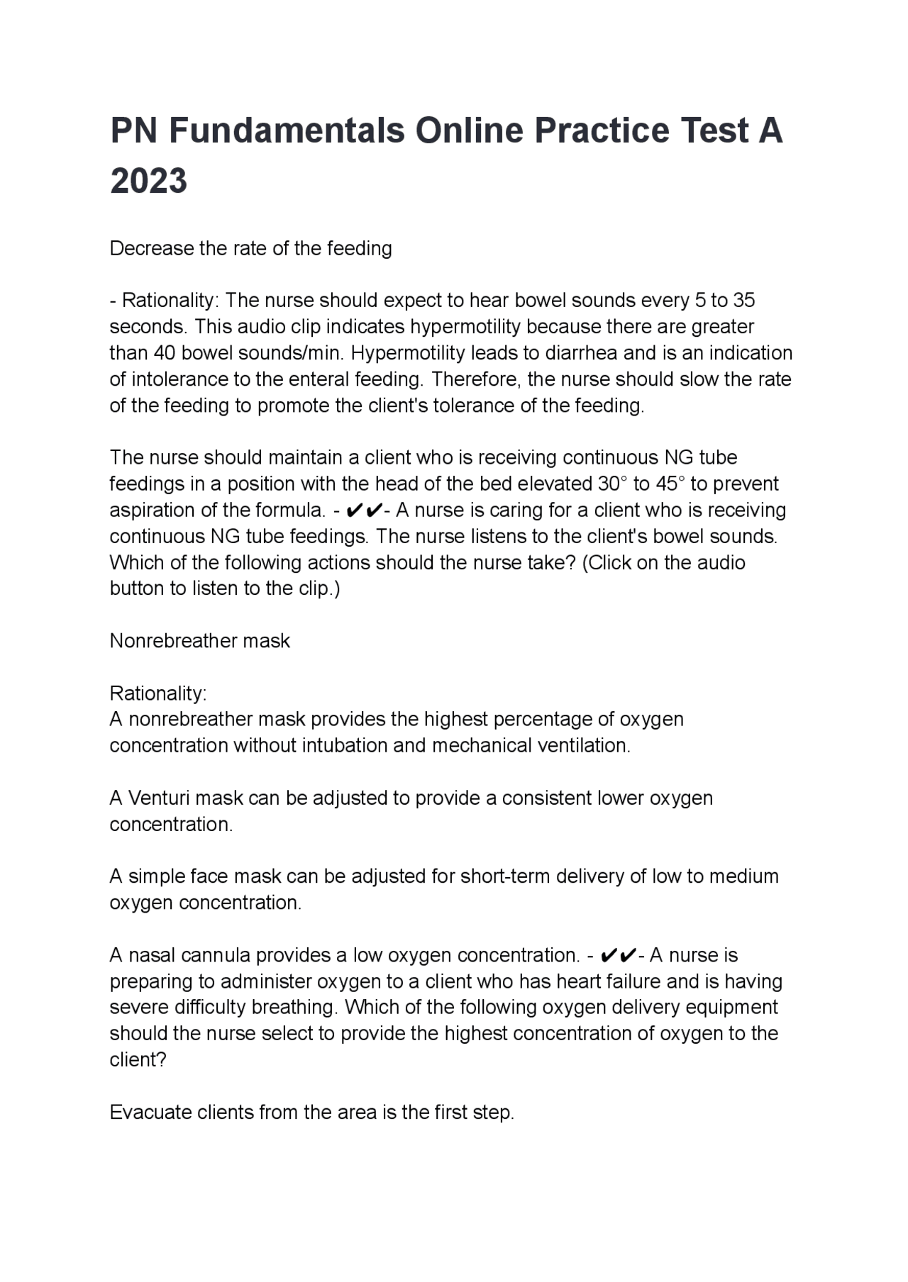 PN Fundamentals Online Practice Test A 2023 Questions And Answers ...