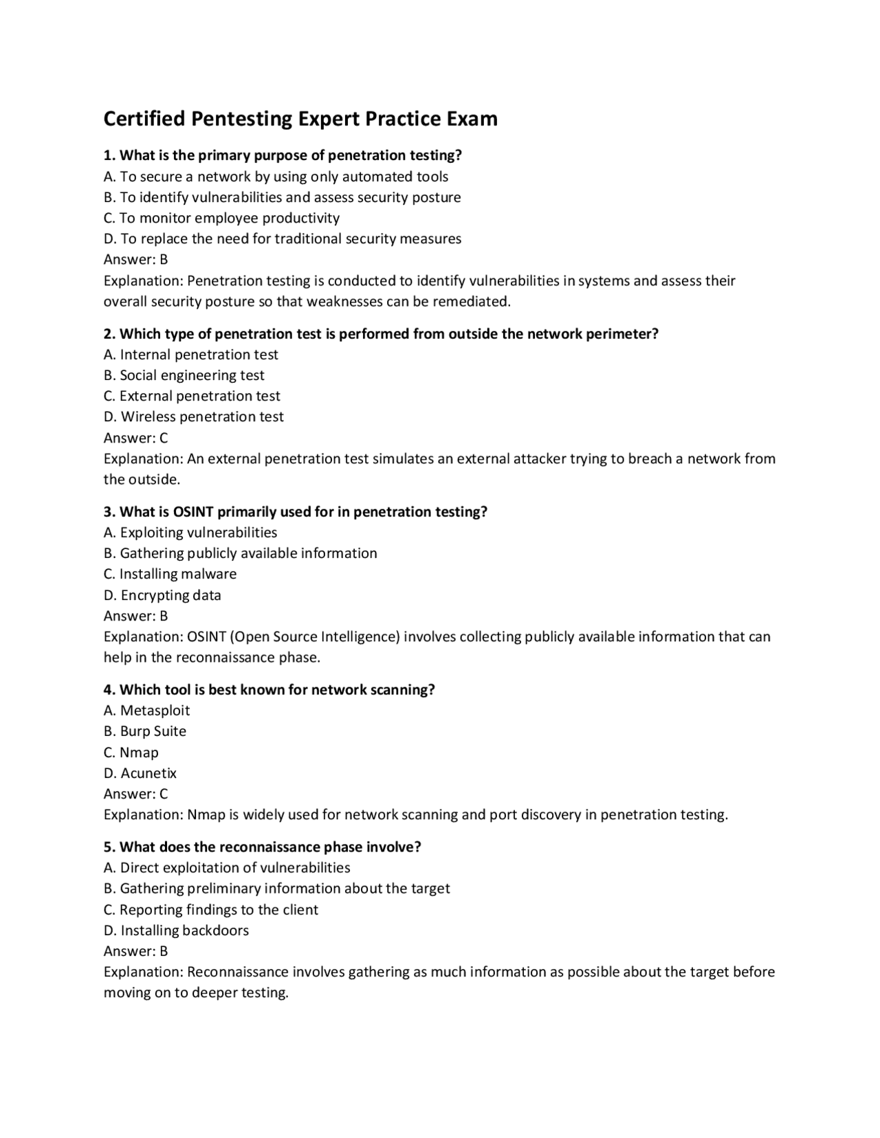 Certified Pentesting Expert Practice Exam: Multiple Choice Questions ...