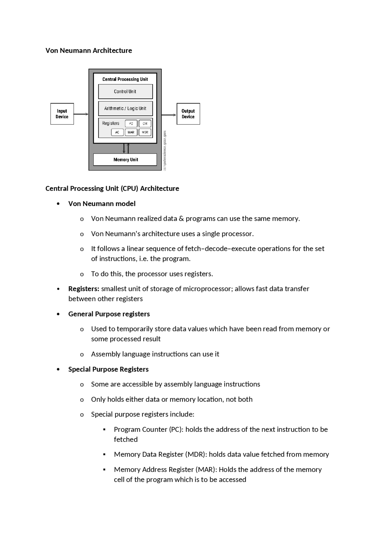he Von Neumann architecture is a fundamental computer design where both instructions and d ...