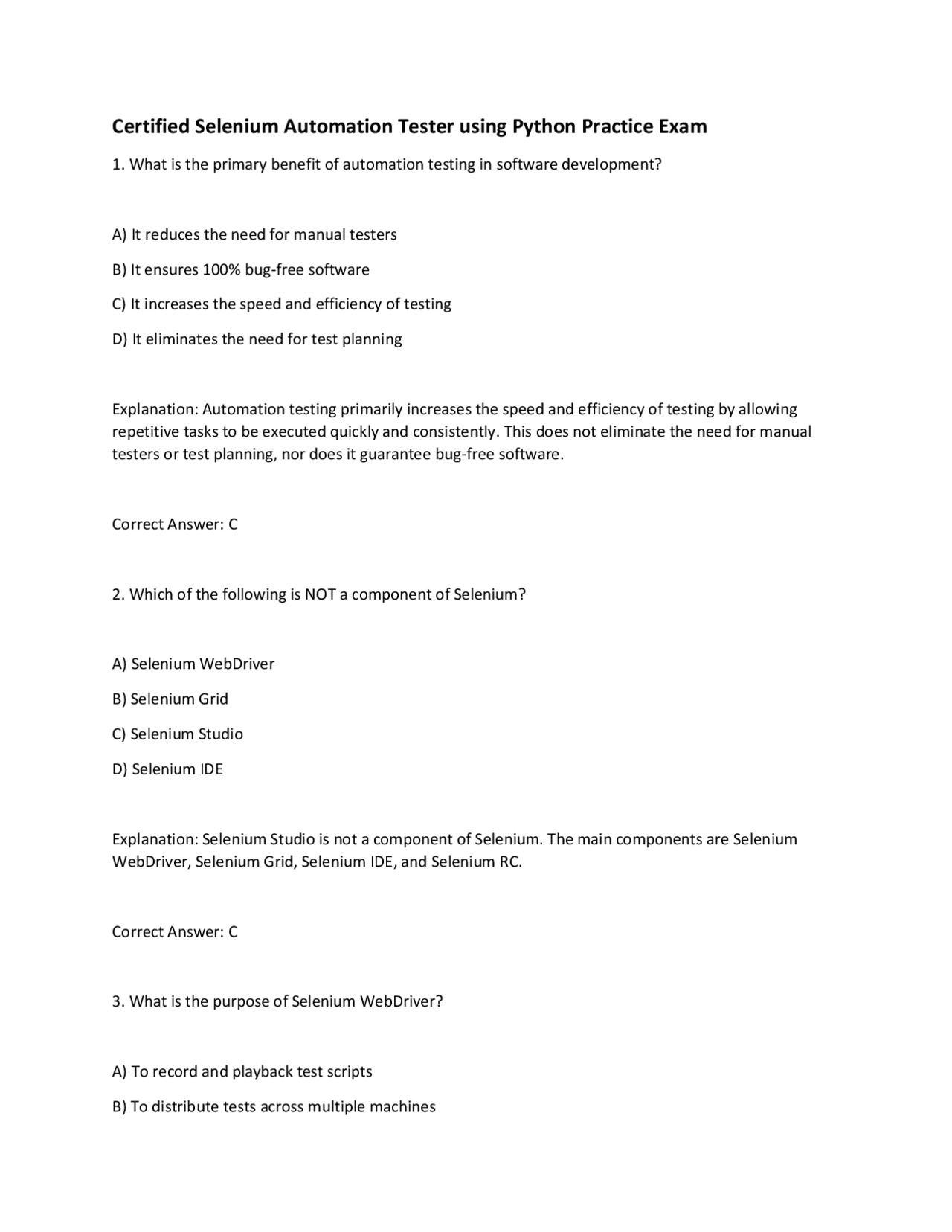 Certified Selenium Automation Tester using Python Exam | Exams ... Certified Selenium Automation Tester using Python Exam | Exams ...