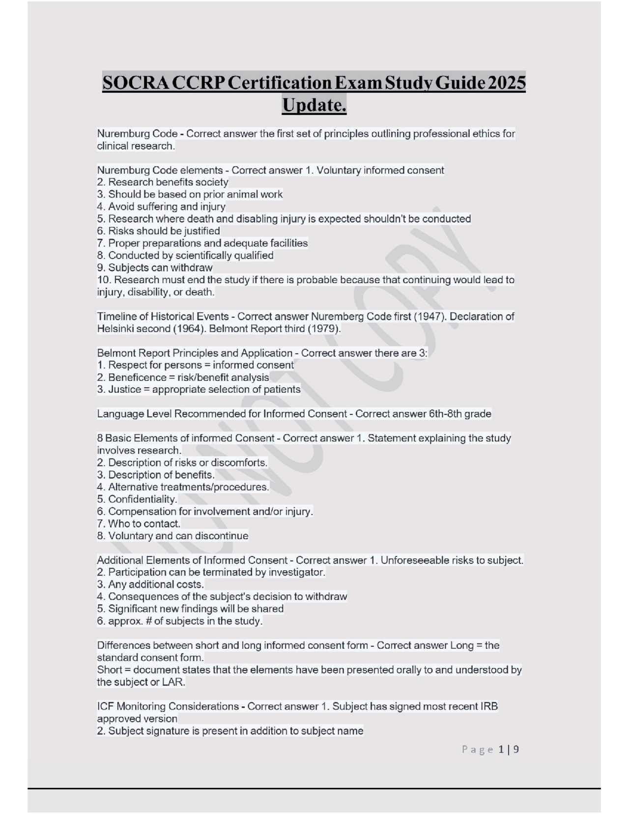 SOCRA CCRP Certification Exam Study Guide 2025 Update. | Exams Study of ...
